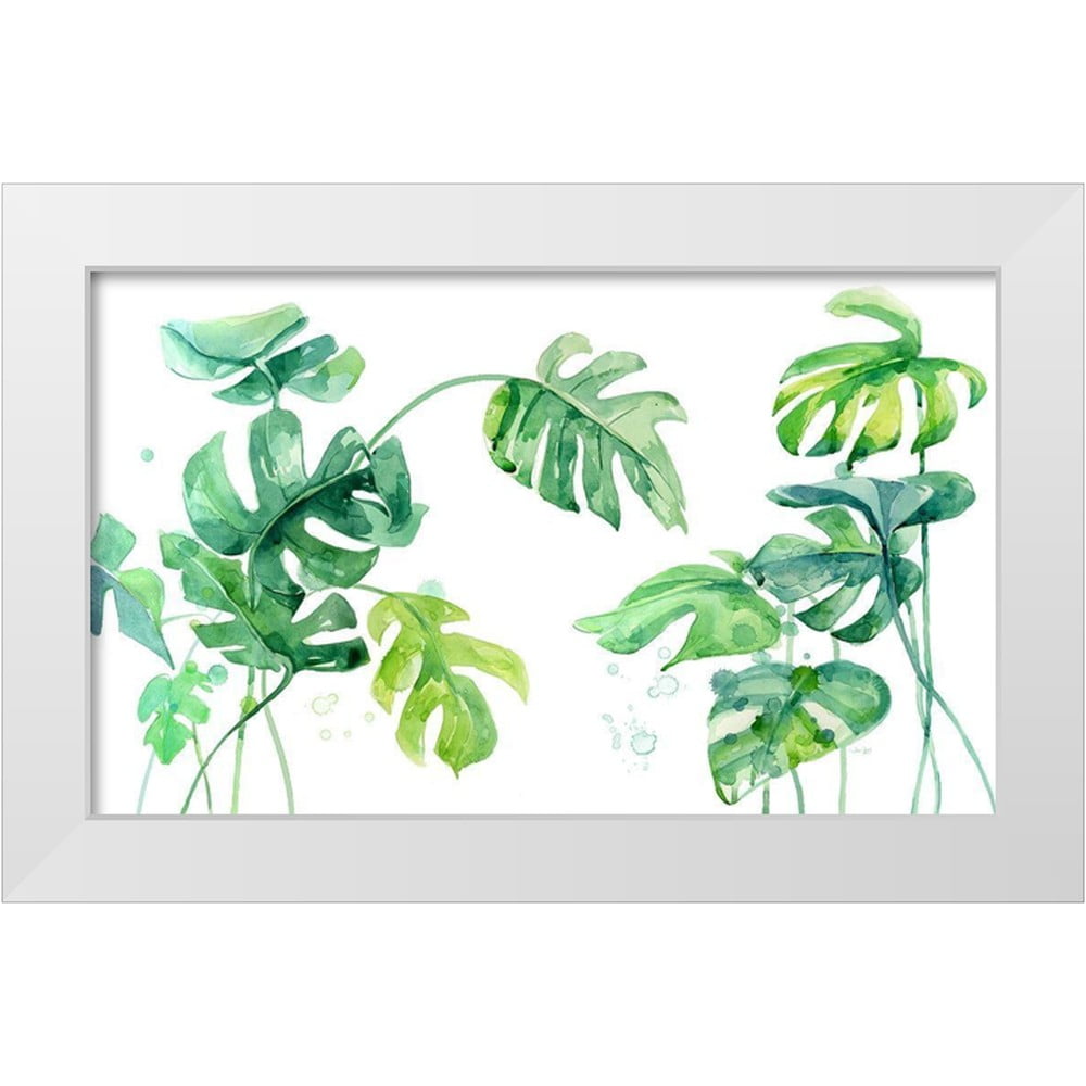 Jing, Jin 24x16 White Modern Wood Framed Museum Art Print Titled - Lush and Tropical - Walmart.com