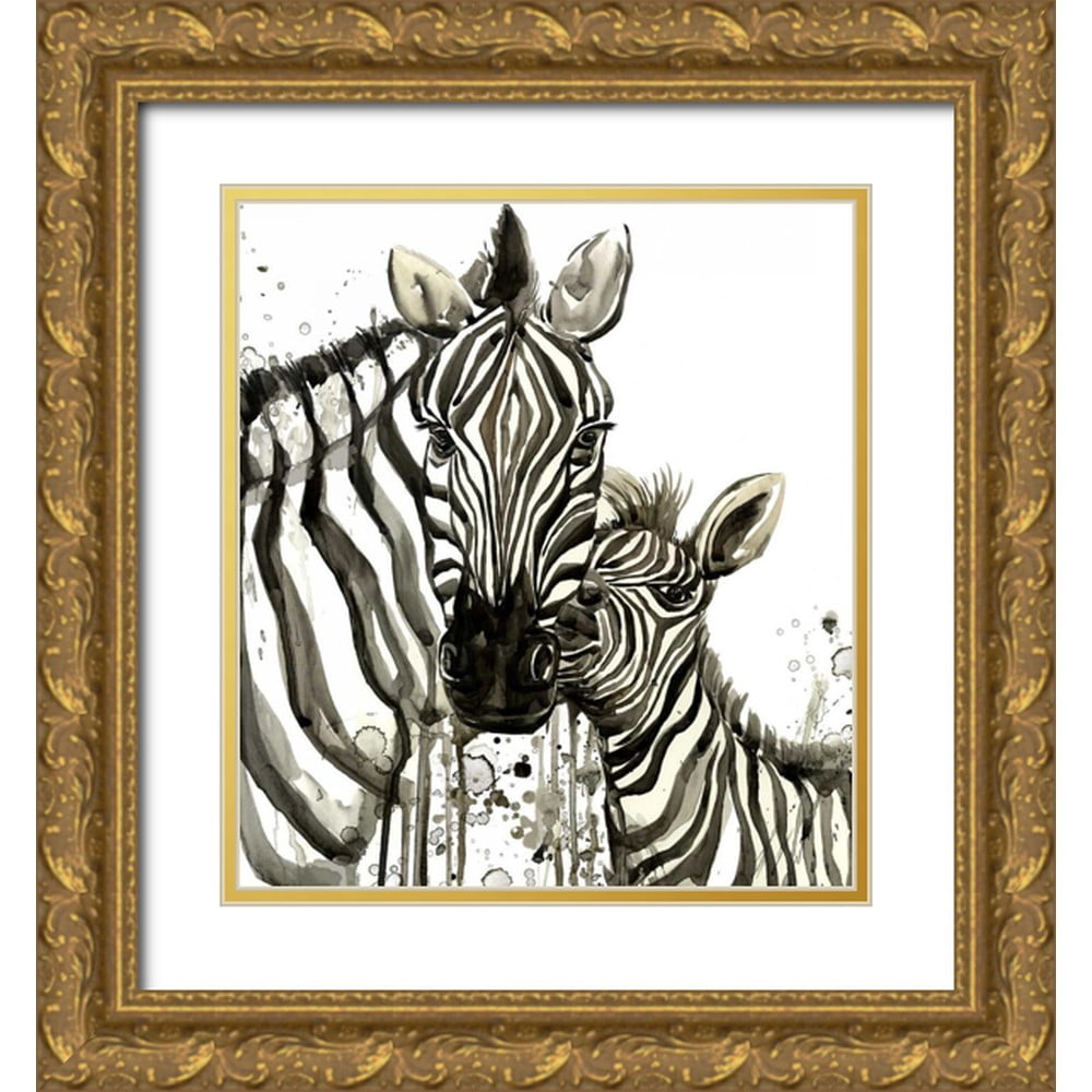 Jing, Jin 26x29 Gold Ornate Wood Framed with Double Matting Museum Art Print Titled - Zebra ...