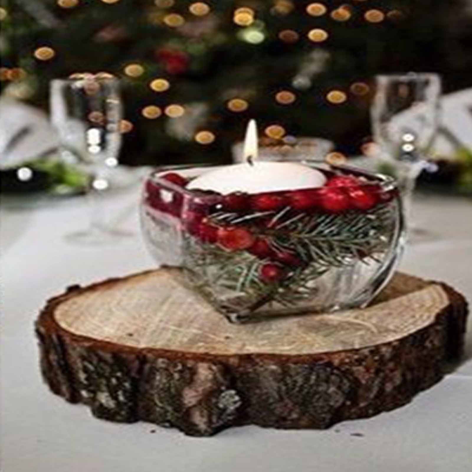 JingChun 1Pc Wood Slices 3.54 inch Unfinished Natural with Tree Barks ...