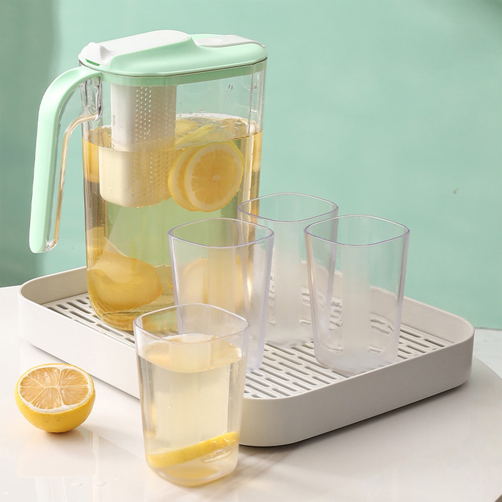 JingChun 2.6L Fruit Infuser Pitcher with, High Heat Resistance Infusion ...