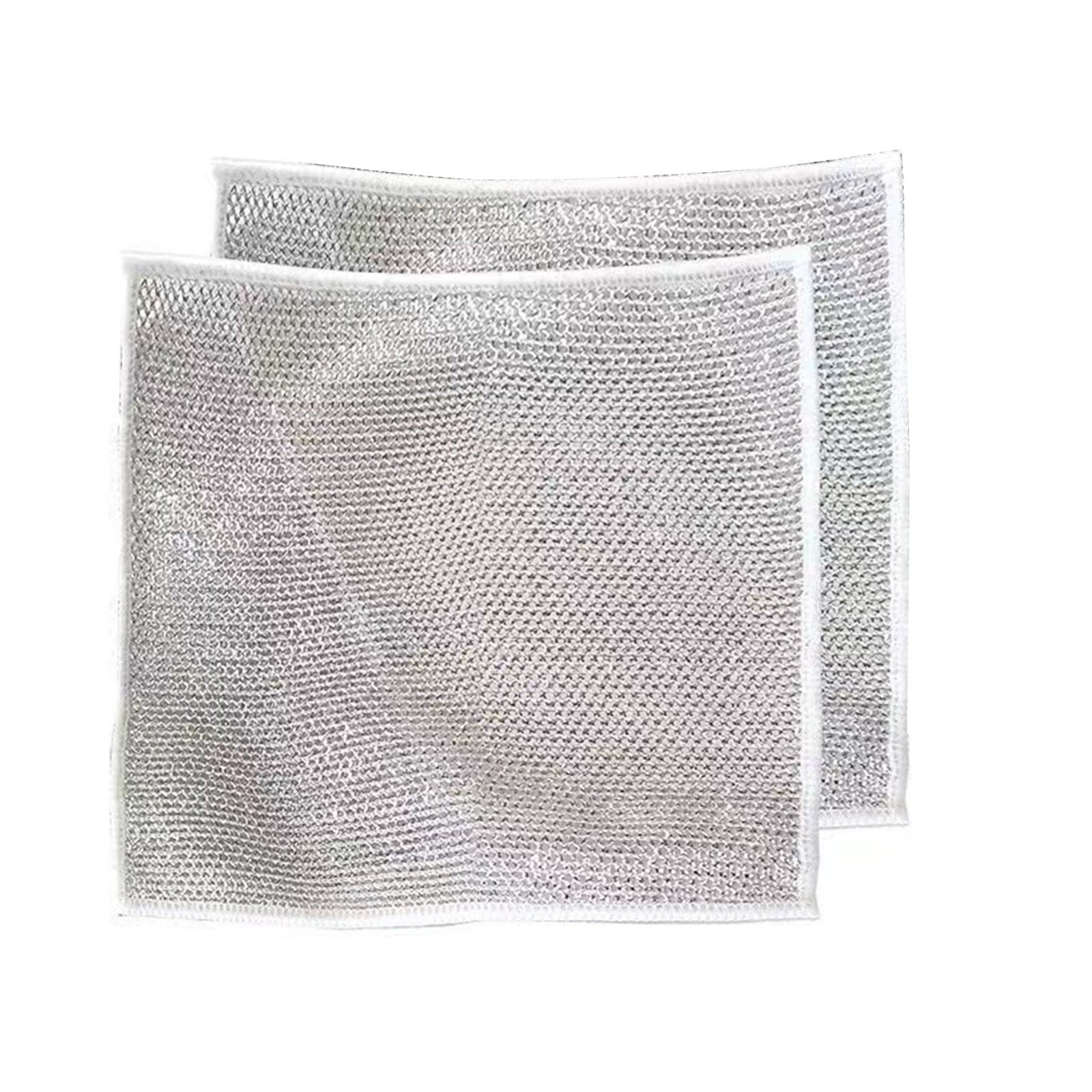JingChun 2Pcs Wire Dishwashing Rags for Wet and Dry Non-Scratch Steel ...