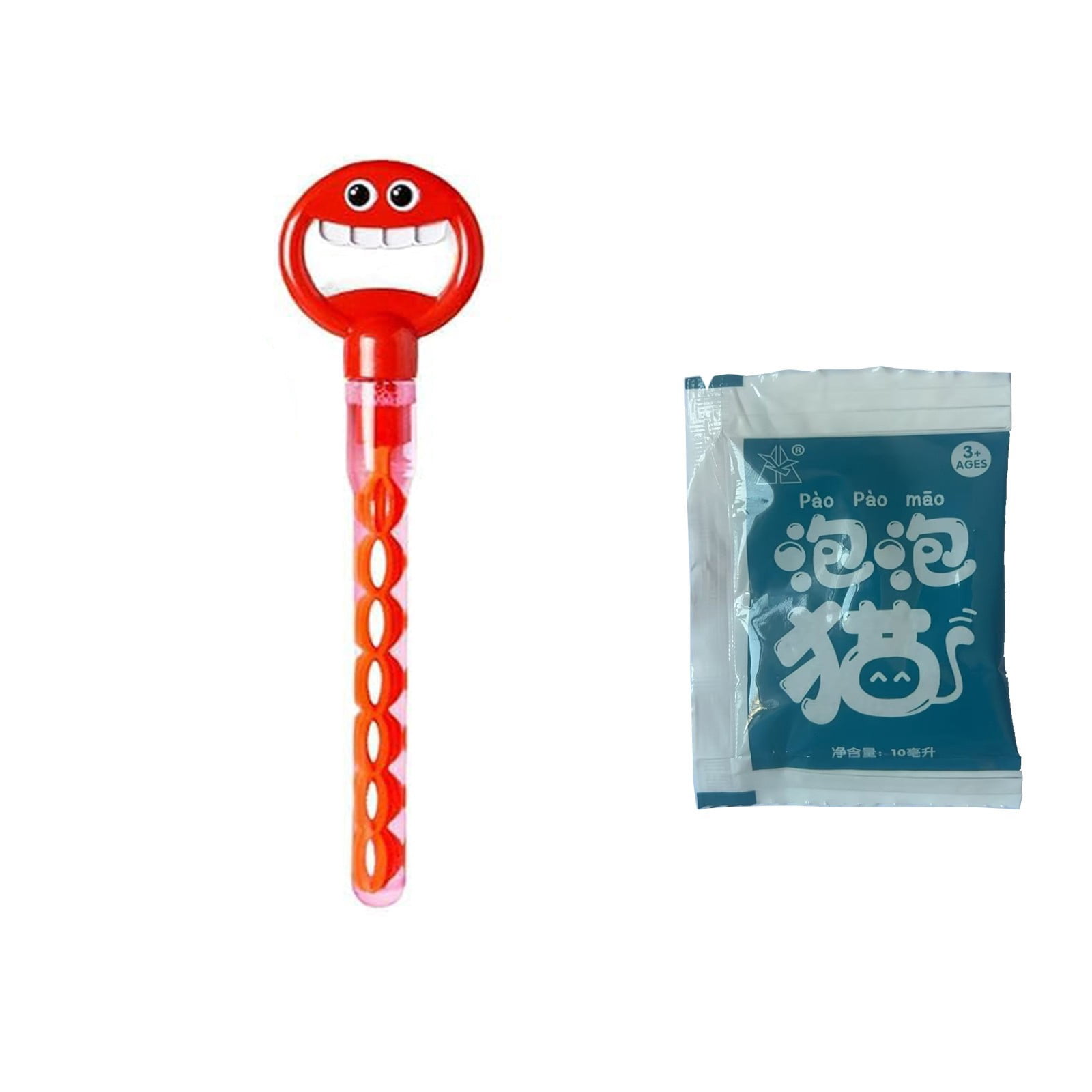 JingChun 32 Hole Smiling Face Bubble Stick with Bubbles Refill, Five ...