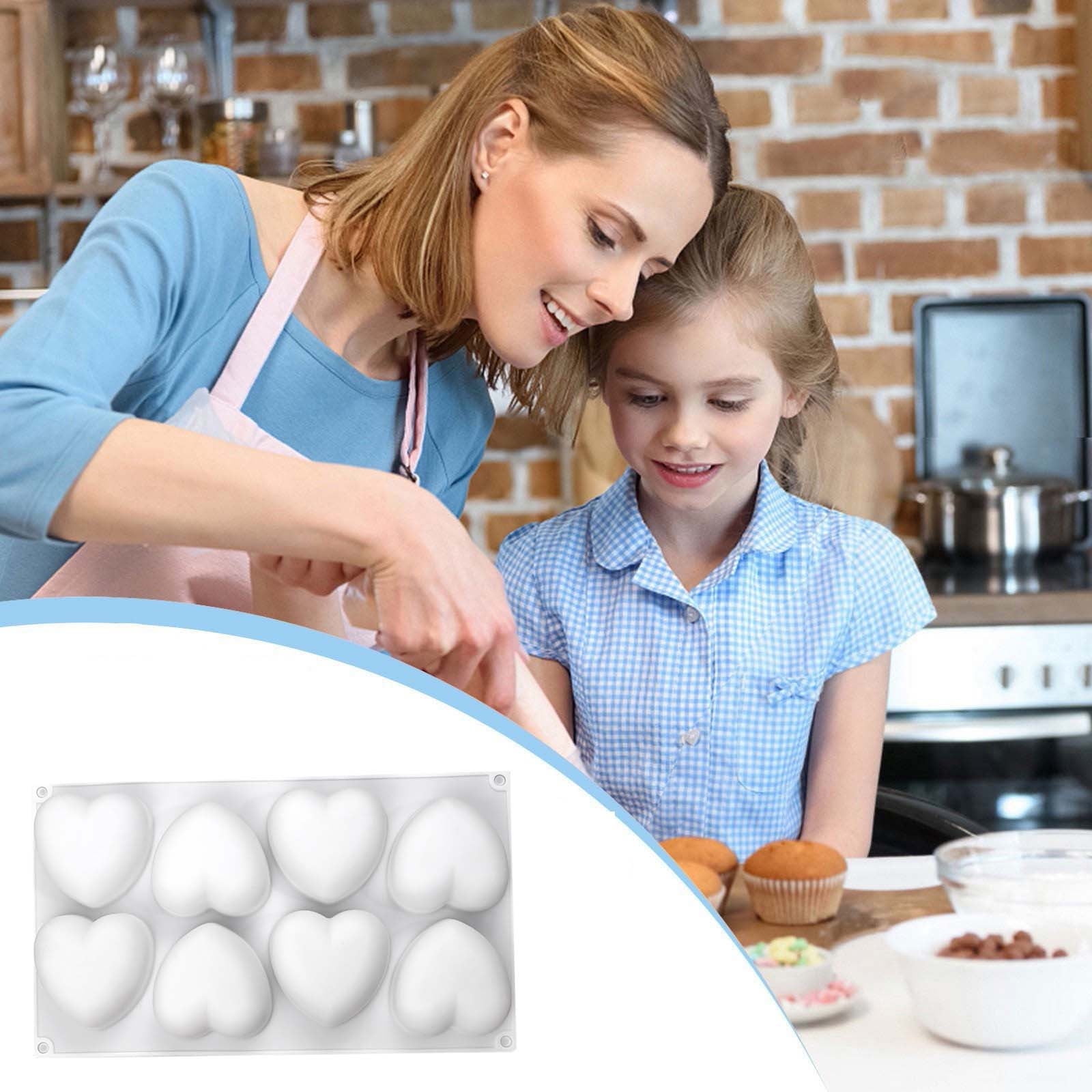 JingChun 3D Silicone Molds for Chocolate, 8 Cavities Mousse Cake Mold ...