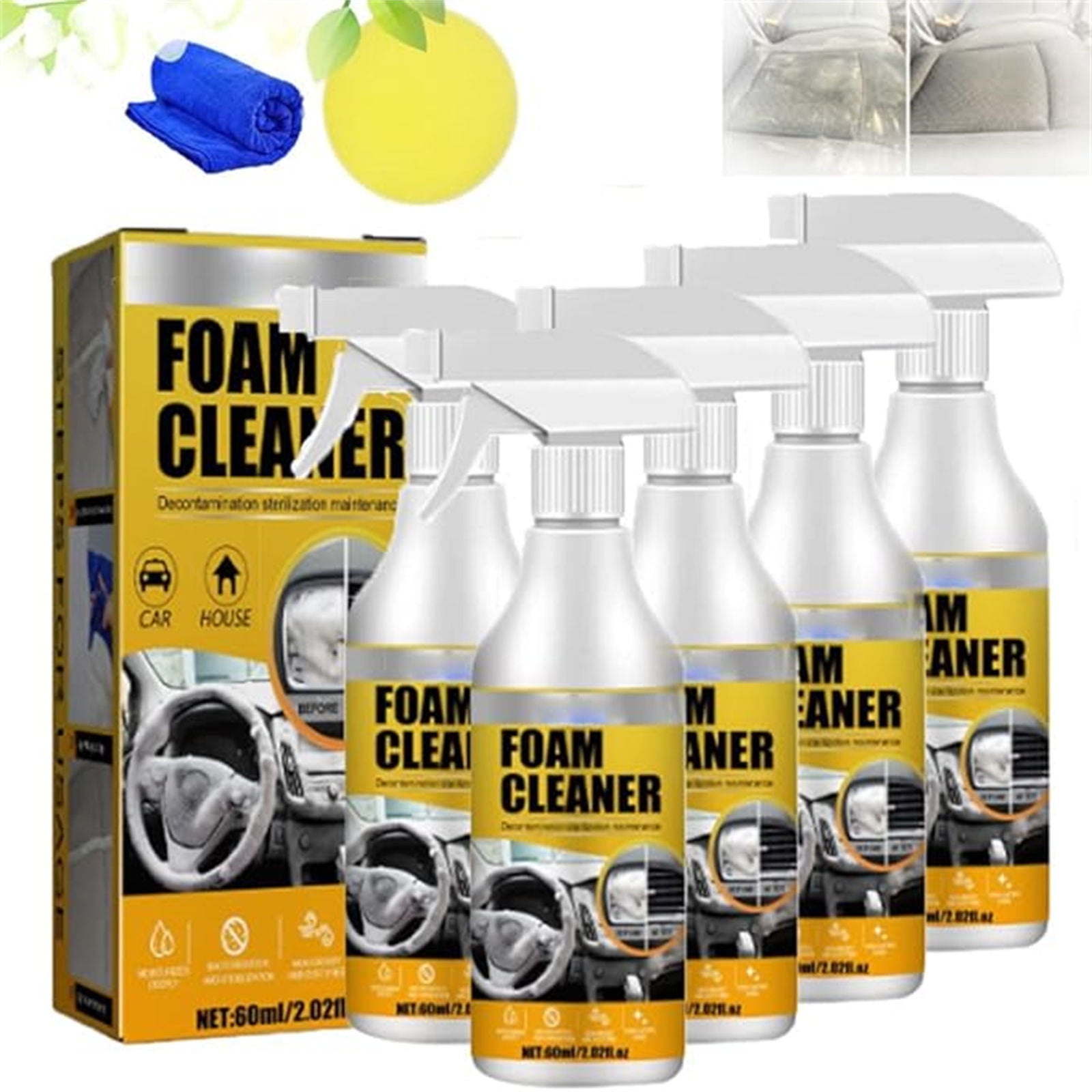 JingChun 5Pc Purpose Foam Cleaner, All Around Master Foam Cleaner,Purpose Foam Cleaner for car ...