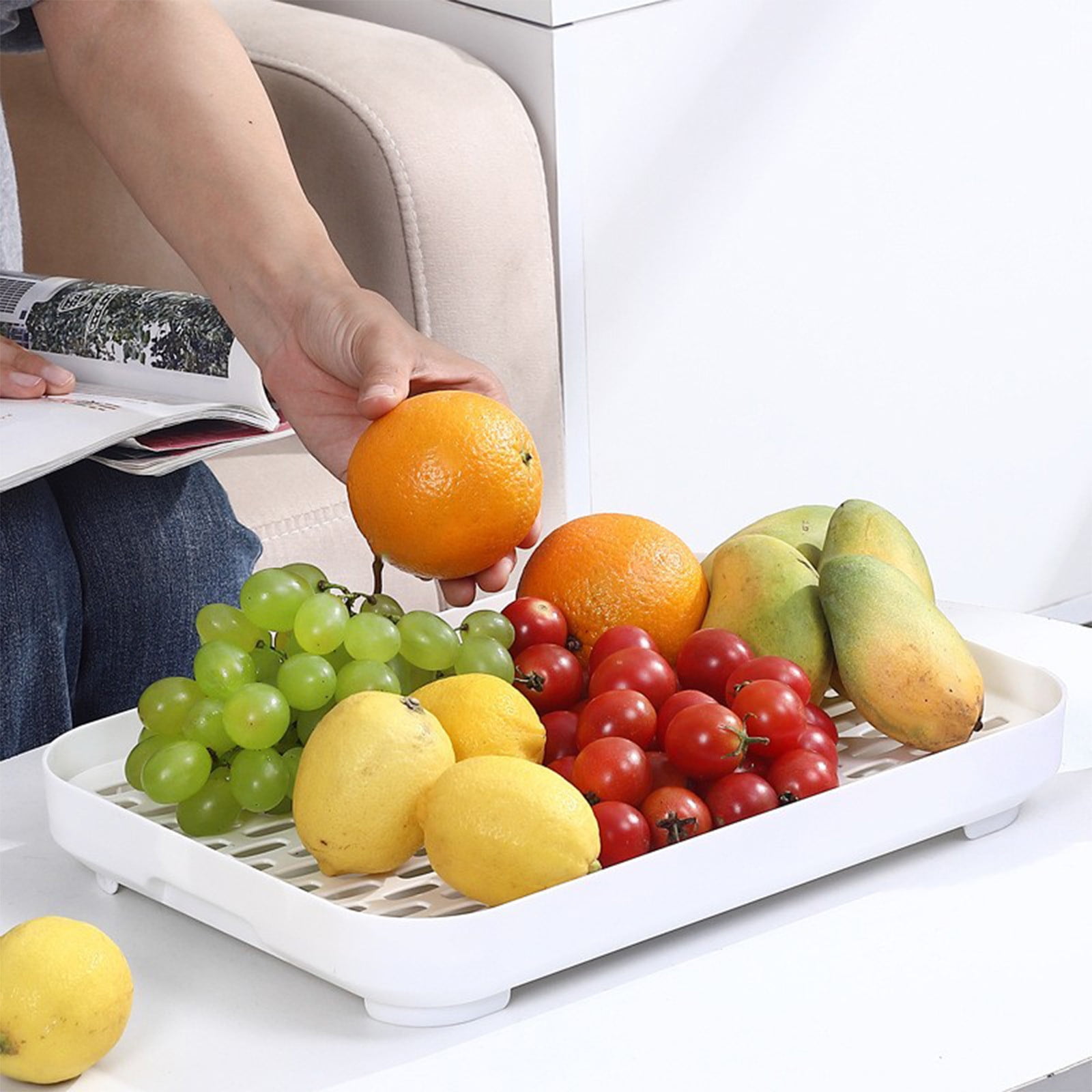 JingChun Cafeteria Tray Tray Double Drainage Tray Tea Tray ...