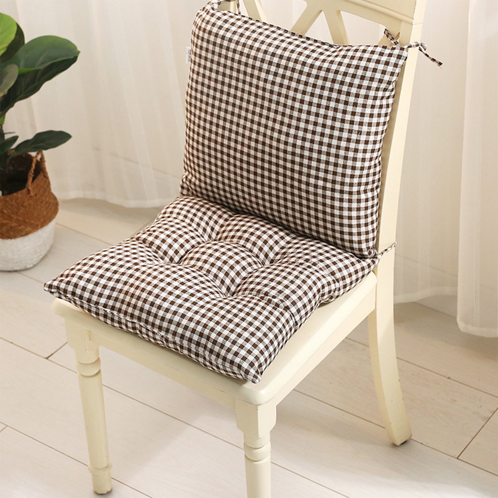 JingChun Chair Cushion Seat Cushion Back Cushion with Ties Thickened ...