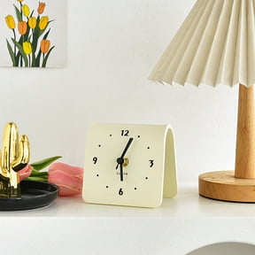 Better Homes & Gardens Light Tan and Black Round Tabletop Clock with ...
