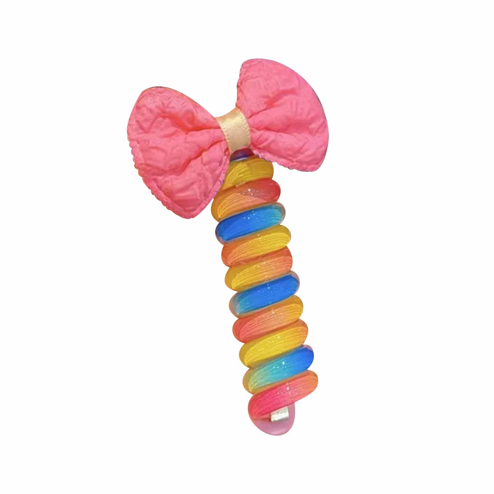 JingChun Colorful Bowknot Hair Ring, Head Rope Girl Cute Rubber Hair ...