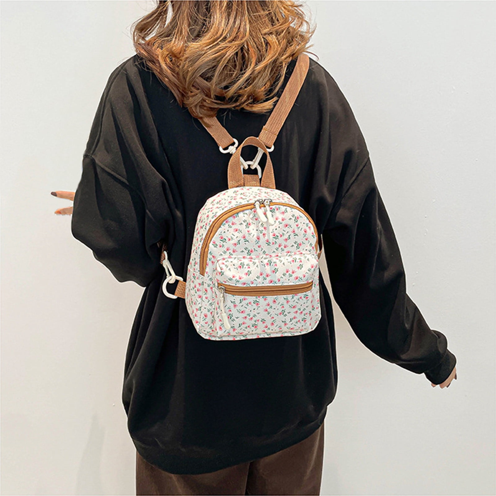 JingChun Cute Nylon Lightweight Backpack, Small Mini Purse for Women ...