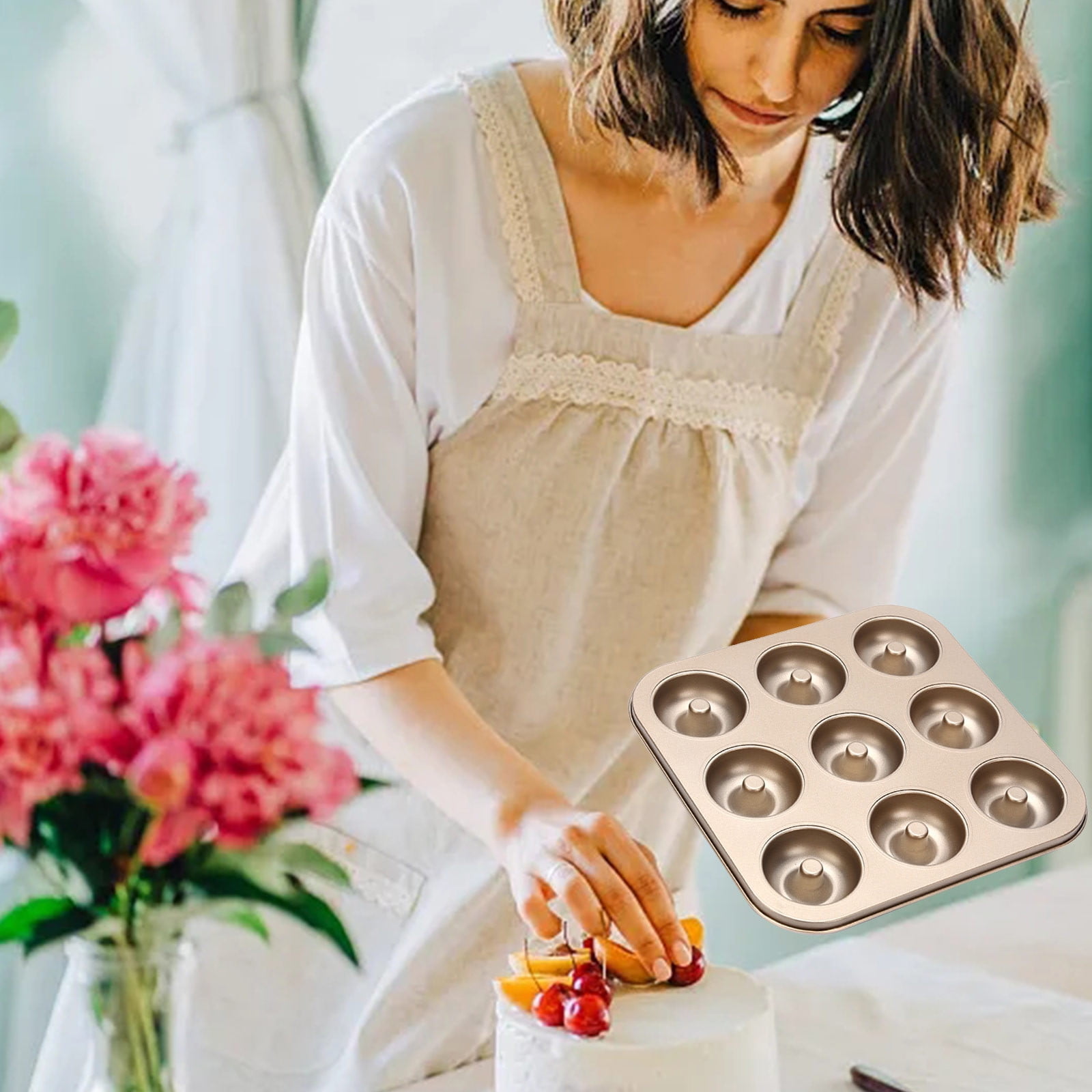 JingChun Donut Pan Non-stick Mini Donut Tray Heavy Gauge Doughnut Pans ...