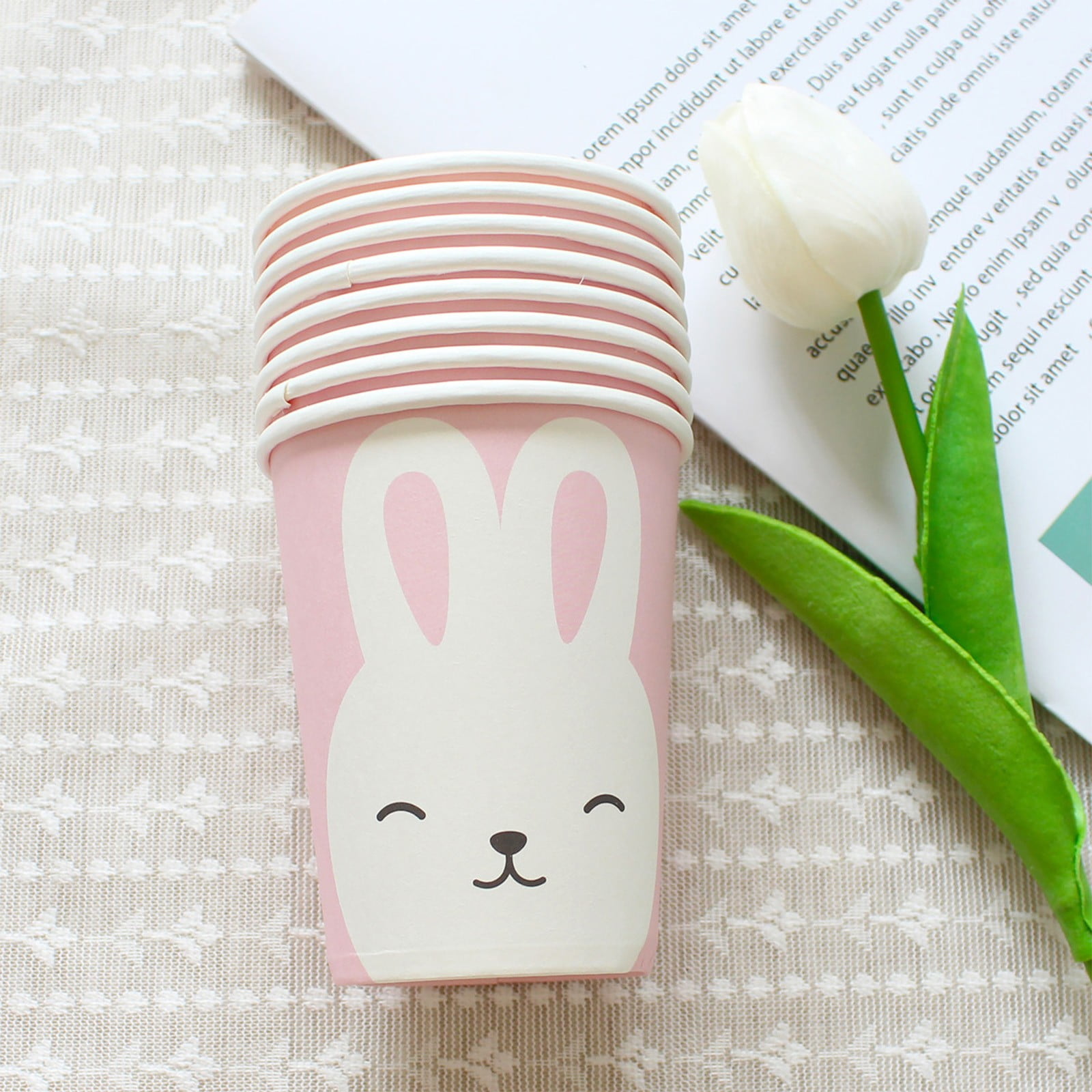JingChun Easter Paper Cups Bunny Birthday Decoration for themed ...