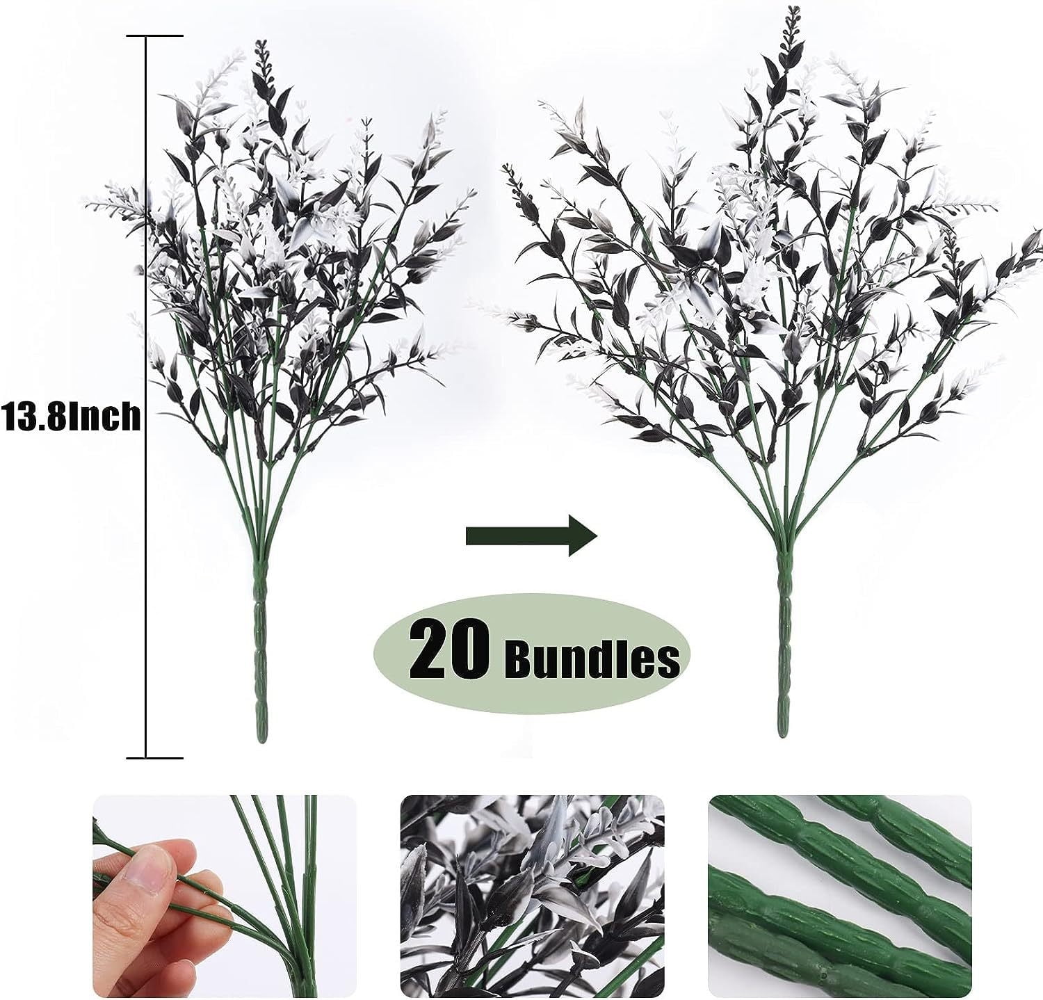 JingChun Fake Fern - Artificial Ferns for Outdoors Large Realistic Fake ...