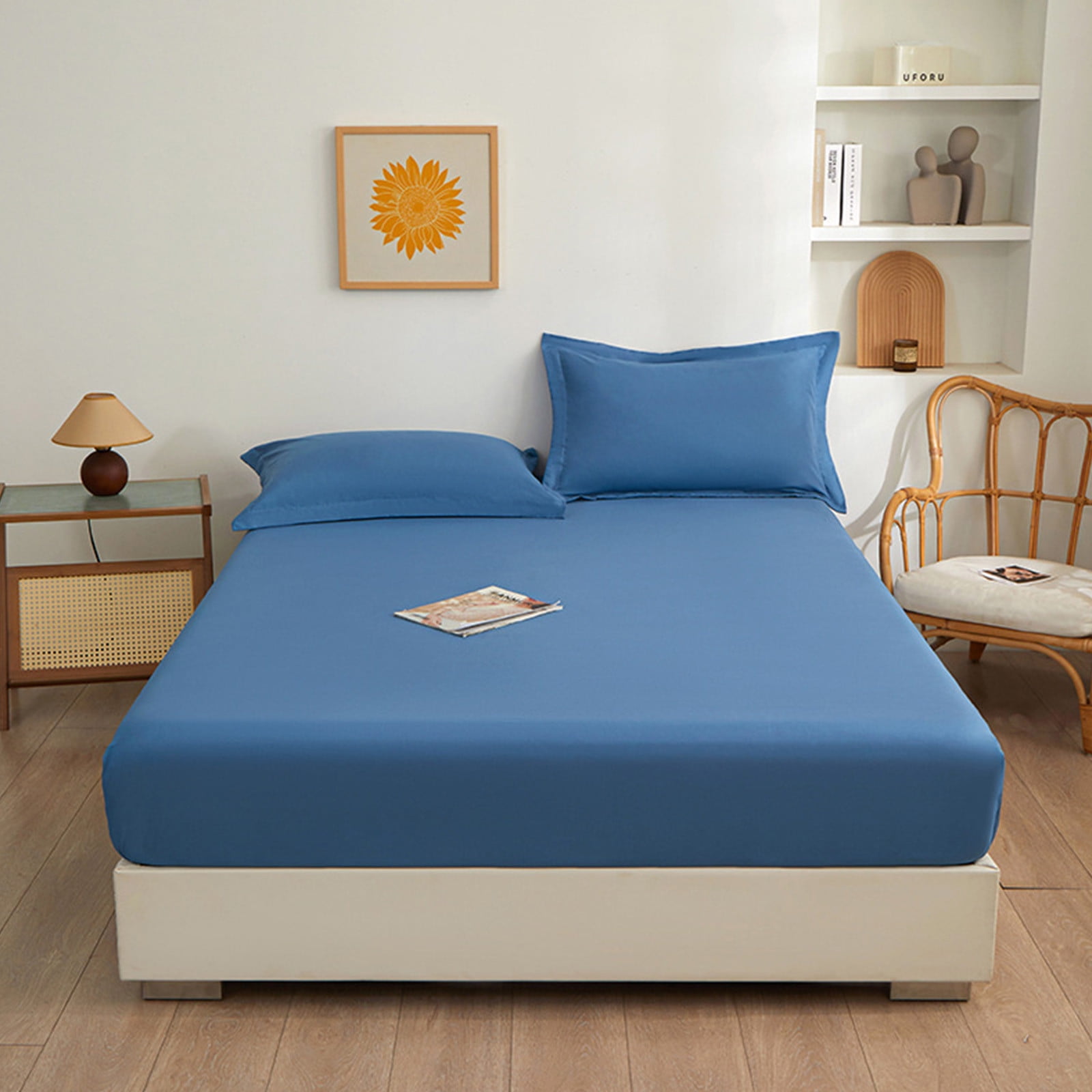 JingChun Full Size Fitted Sheet - Bottom Sheets with All-Around Elastic ...