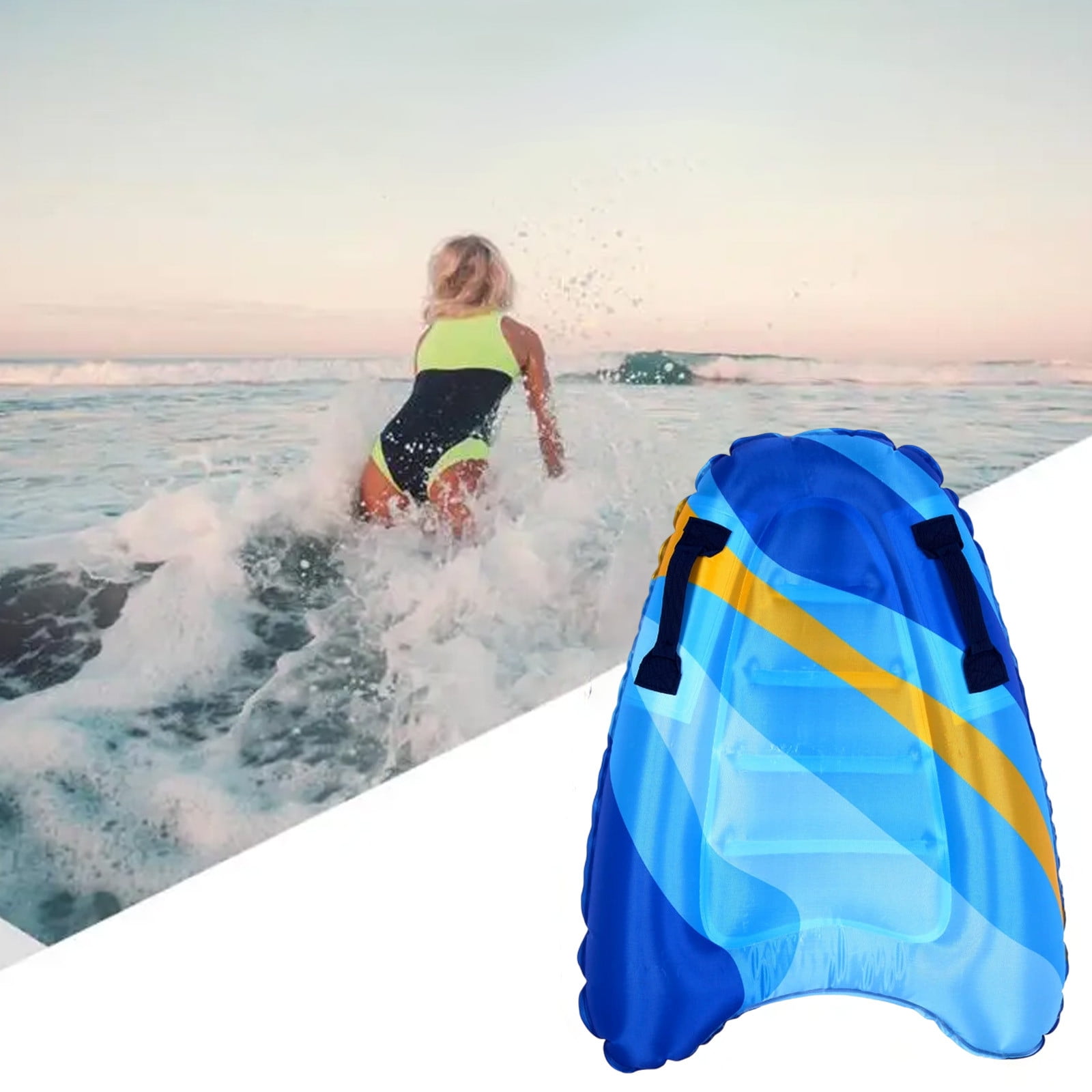 JingChun Inflatable Bodyboard with Handles - Portable Surf Body Board ...