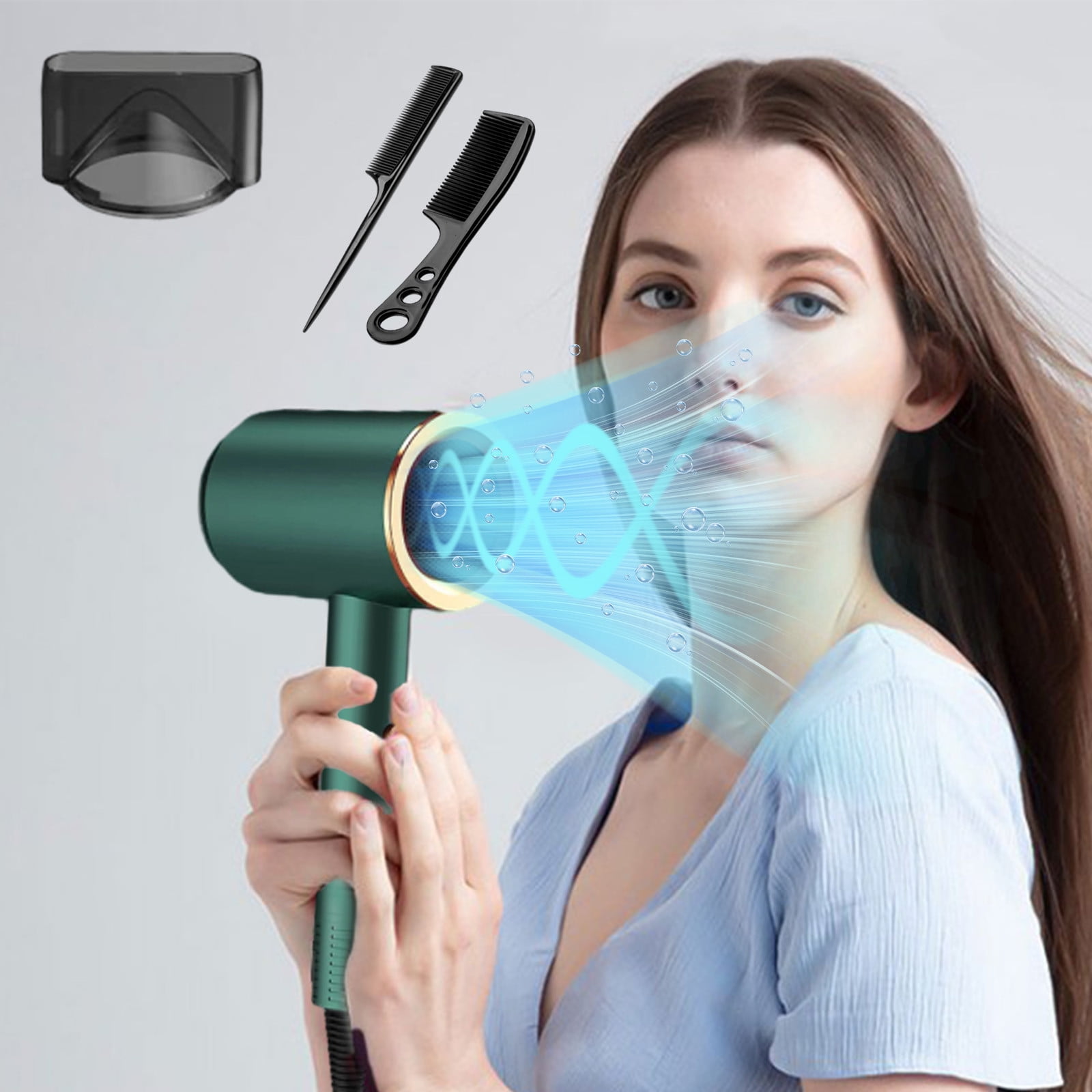 JingChun Ionic Hair Dryer, Professional Salon Negative Ions Blow Dryer, Powerful for Fast Drying ...