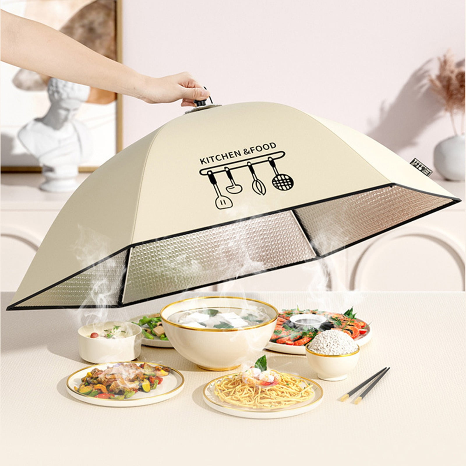 JingChun Kitchen Foldable Food Mesh Cover Tent Food Cover Umbrella ...