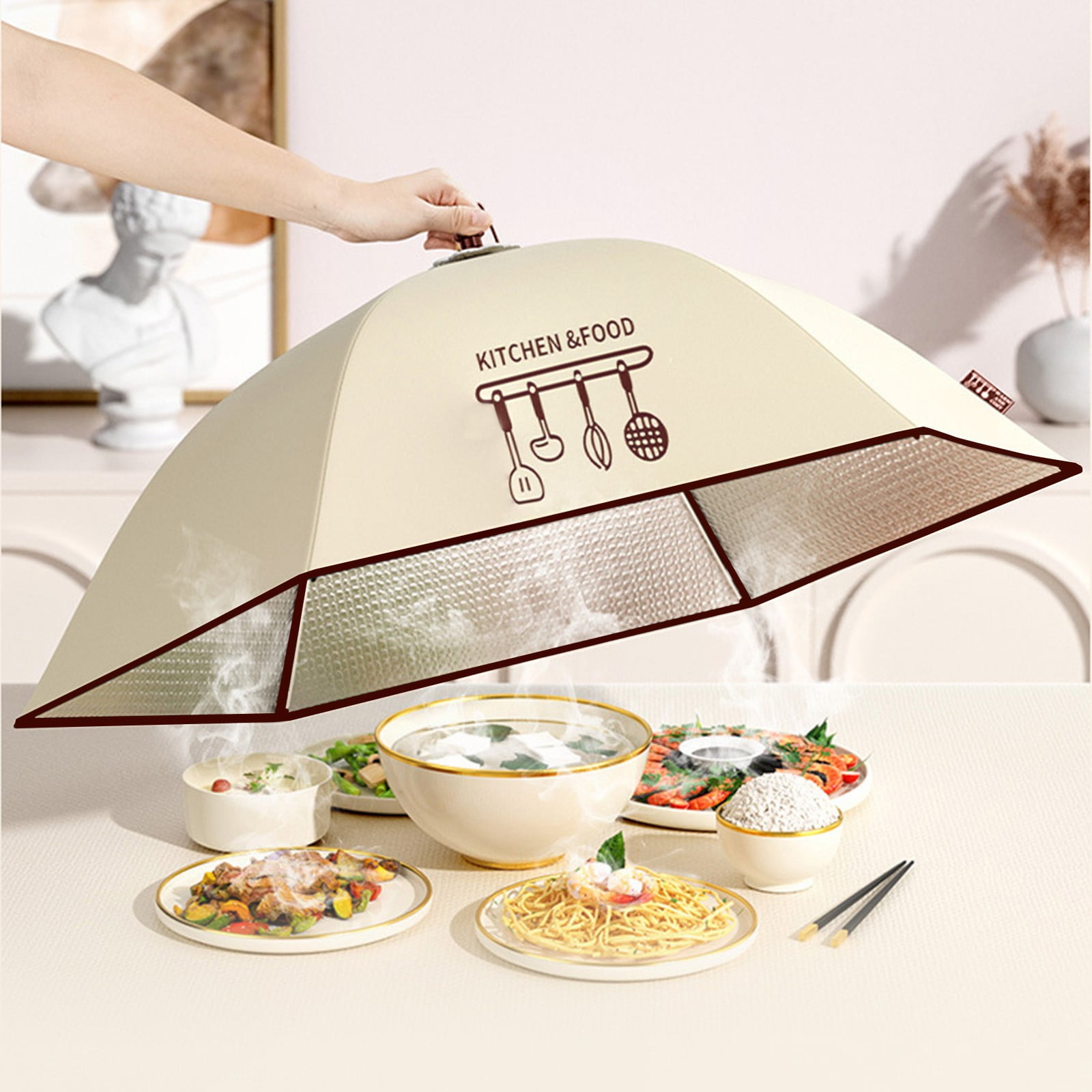 JingChun Kitchen Foldable Food Mesh Cover Tent Food Cover Umbrella ...