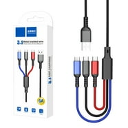 VERATOWN 4FT 3 in 1 Multi Charging Cable, Micro USB, Lightning, Type-C ...