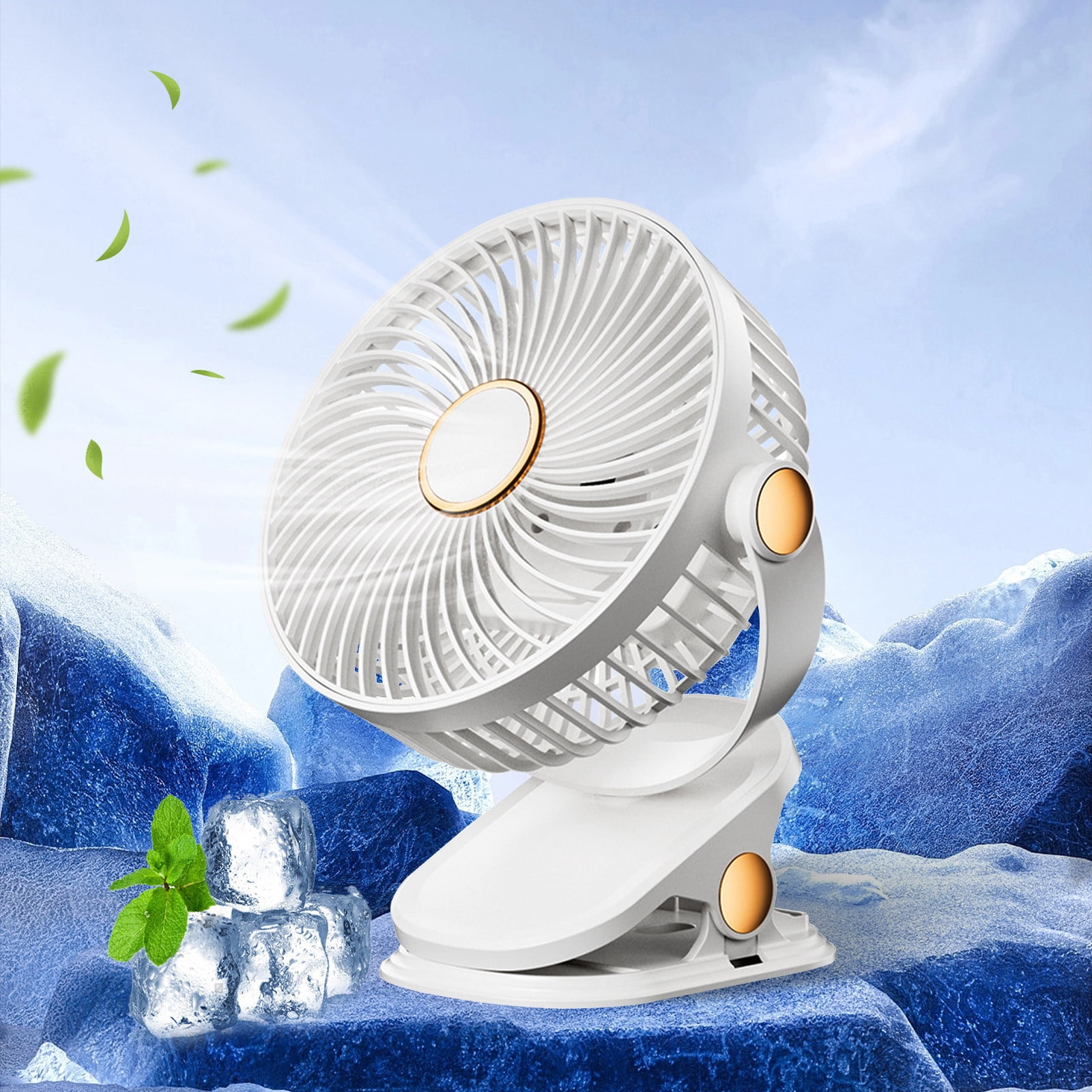 JingChun Portable Clip on Fan Battery Operated, Small Powerful USB Desk ...