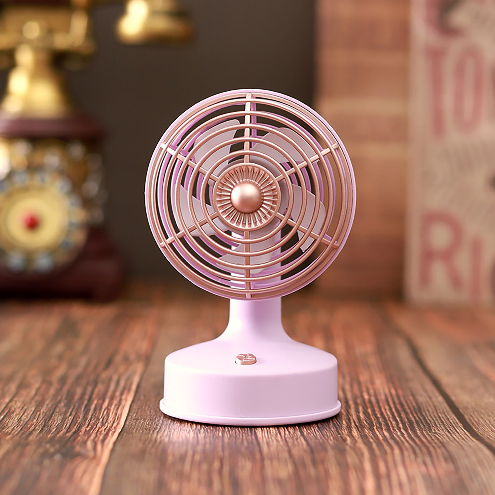 JingChun Portabled Fan, Mini Hand Held Fan with USB Rechargeable Battery, 4 Speed Personal Desk ...