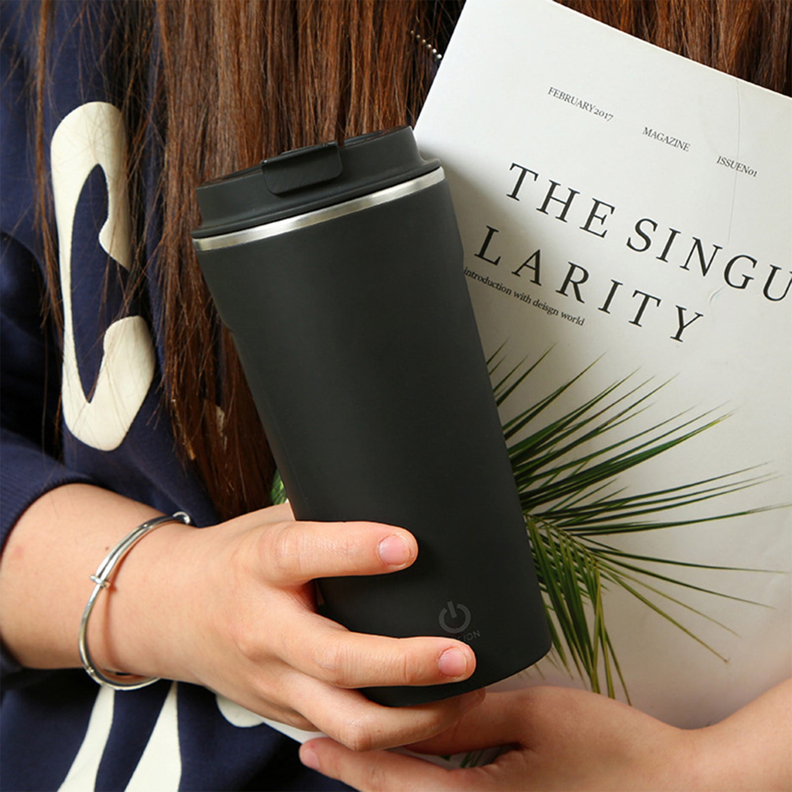 JingChun Self Stirring Mug, Electric Mixing Cup Magnetic Stirring Cup ...