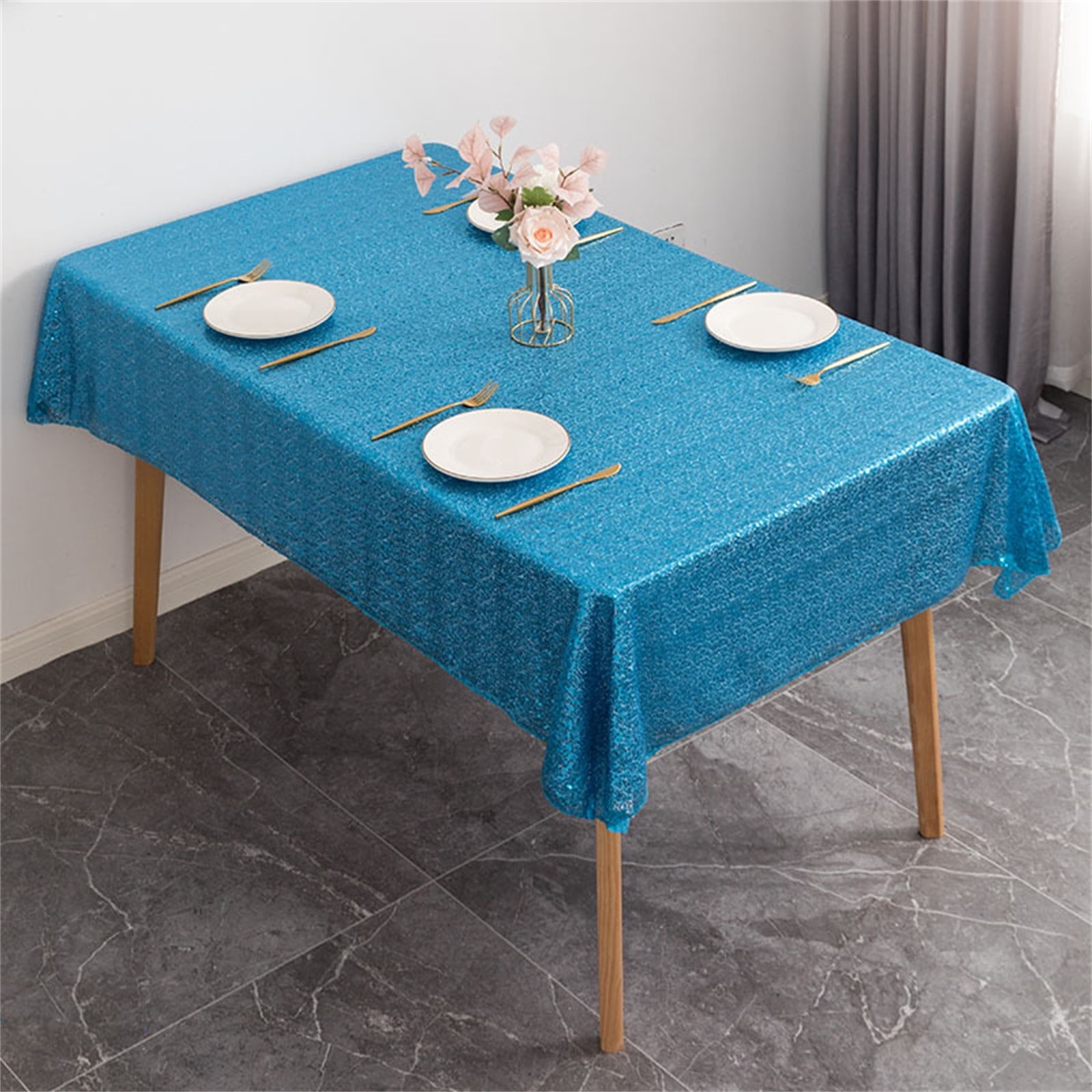 JingChun Sequin Tablecloth for Parties - Sparkle Glitter Table Cloth ...