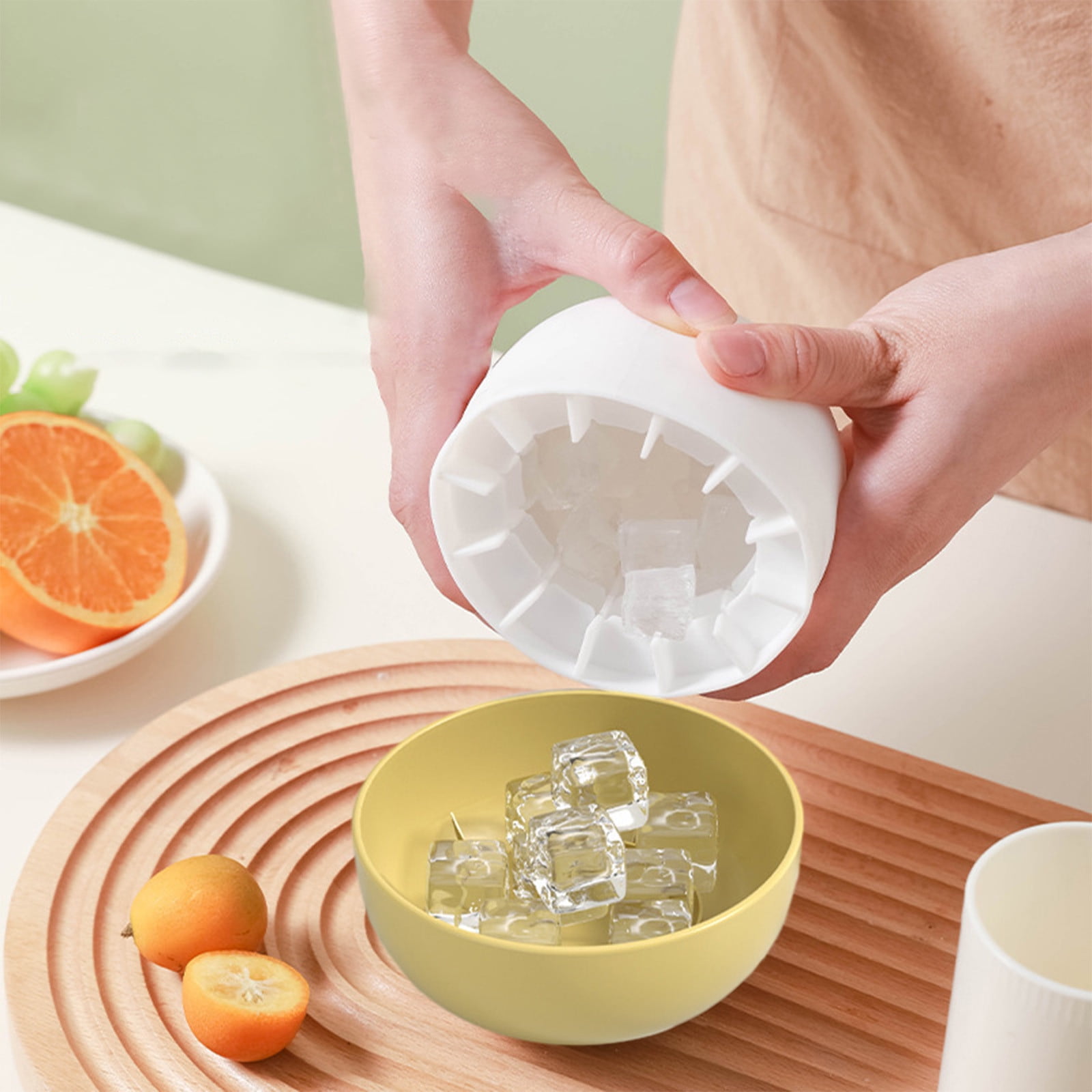 JingChun Silicone Ice Ice Tray Ice Maker with Lid Ice Bucket Press Type ...