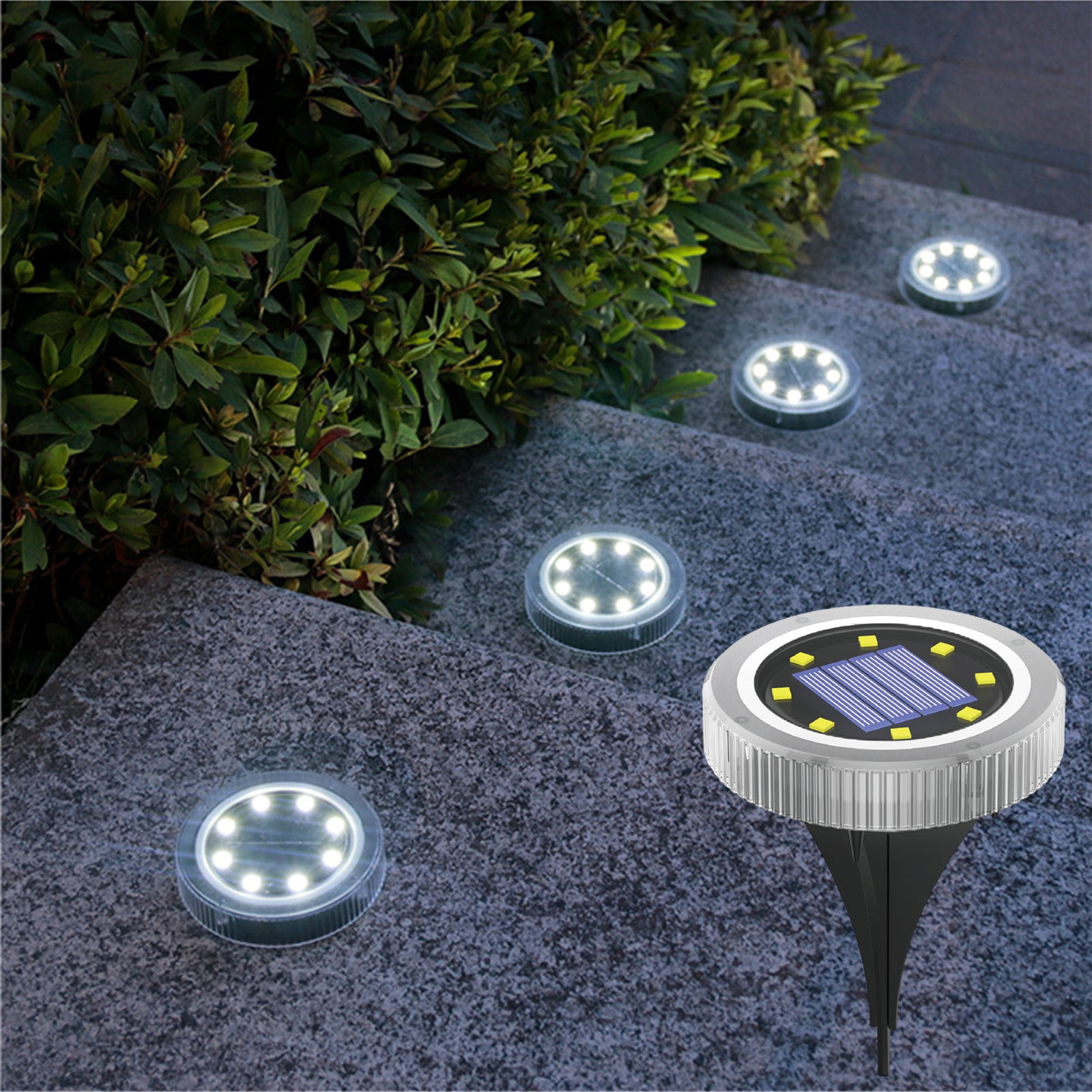 JingChun Solar Ground Lights, 1Pc LED Solar Disk Lights Waterproof In ...