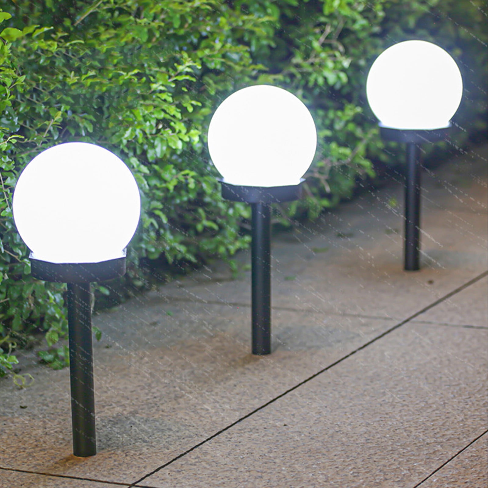 JingChun Solar Lights Outdoor, 3Pcs LED Solar Globe Powered Garden ...