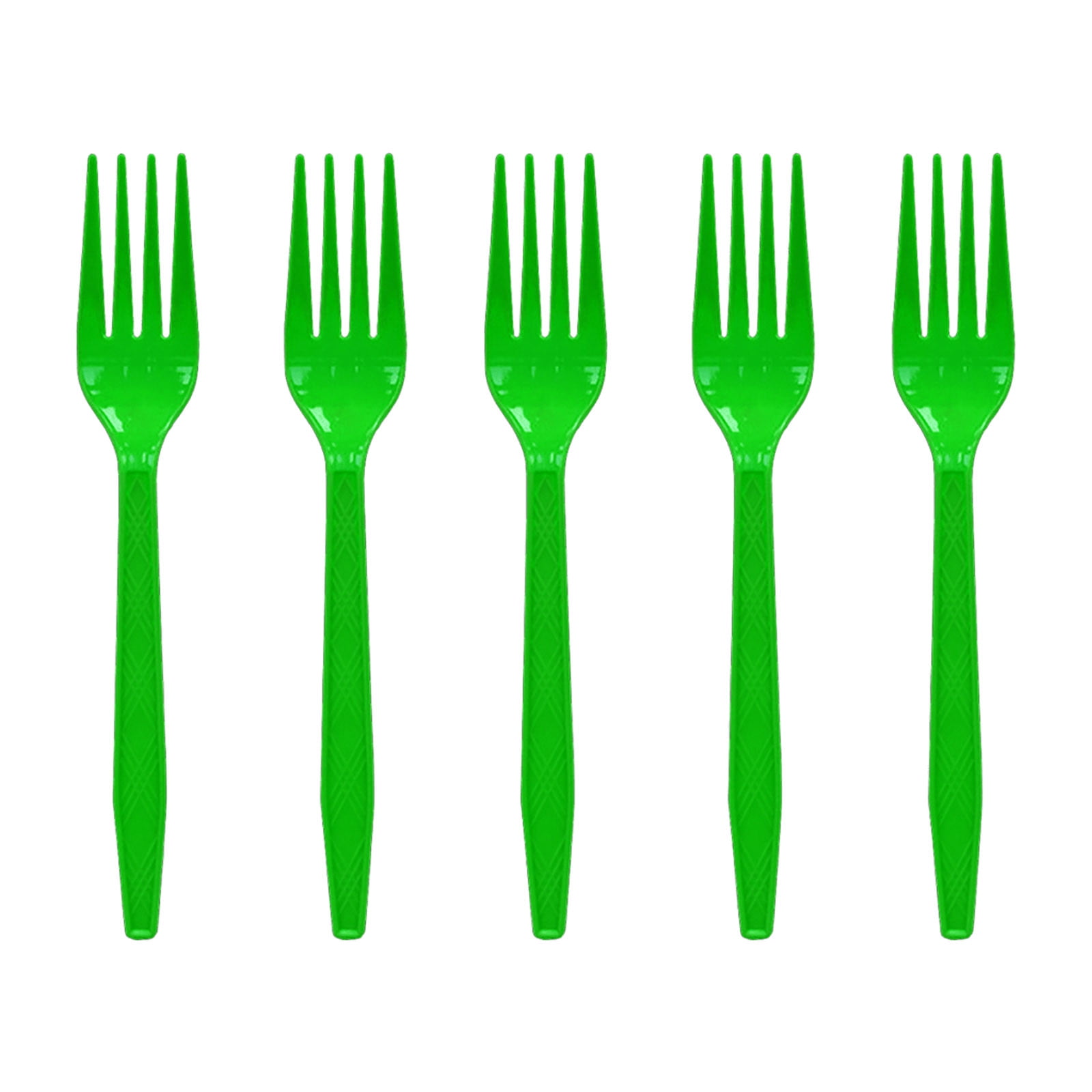 JingChun St.Patrick's Day Plastic forks 10 Count, Green Shamrock Lucky Day Disposable Decoration ...