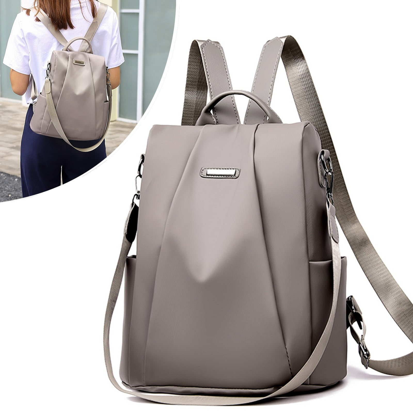 JingChun Women Medium Backpack Purse Waterproof Nylon Anti-theft ...