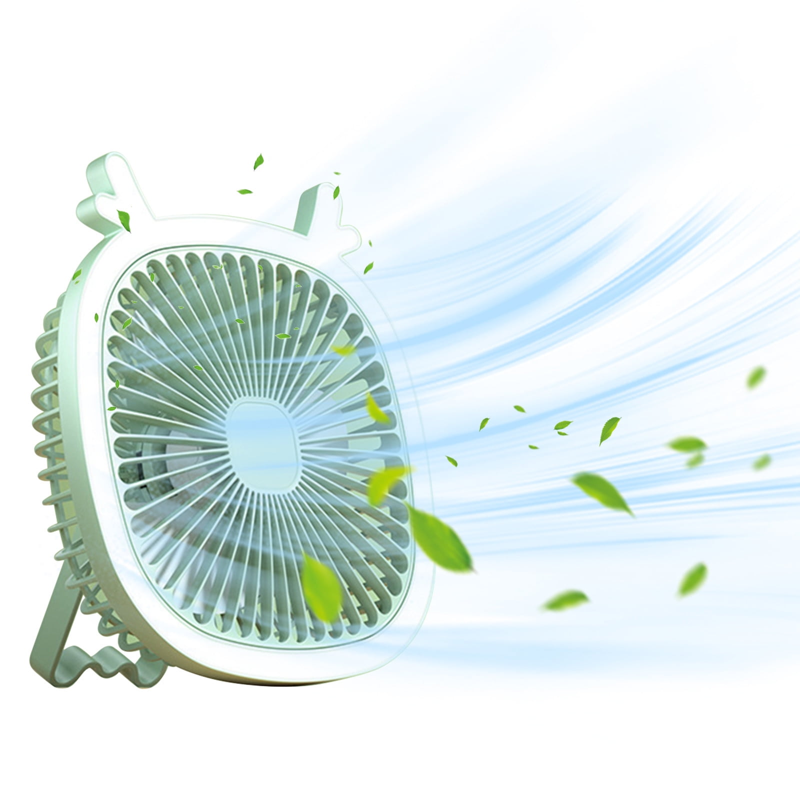 JingChun office Fans That Blow Cold Air Quiet, Small Fan with Light, Bedside Fans for Sleep ...
