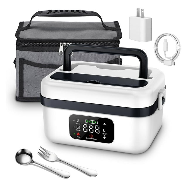 Jinghua Cordless Electric Lunch Box, 1L Rechargeable Self-Heating Food ...