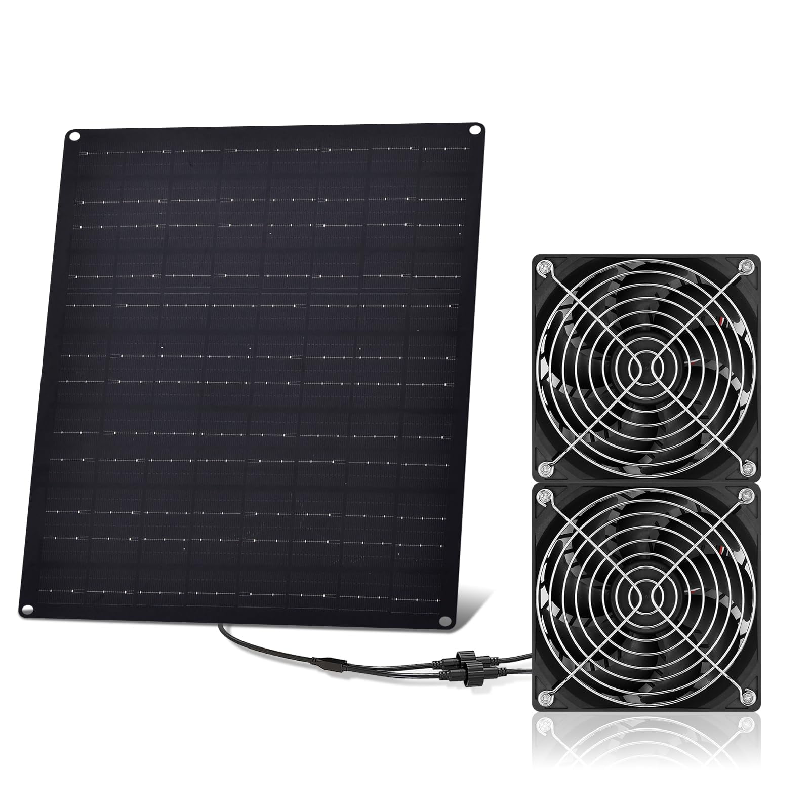 Jinghua Solar Powered Dual Exhaust Fan, 15W, IP65 Waterproof ...