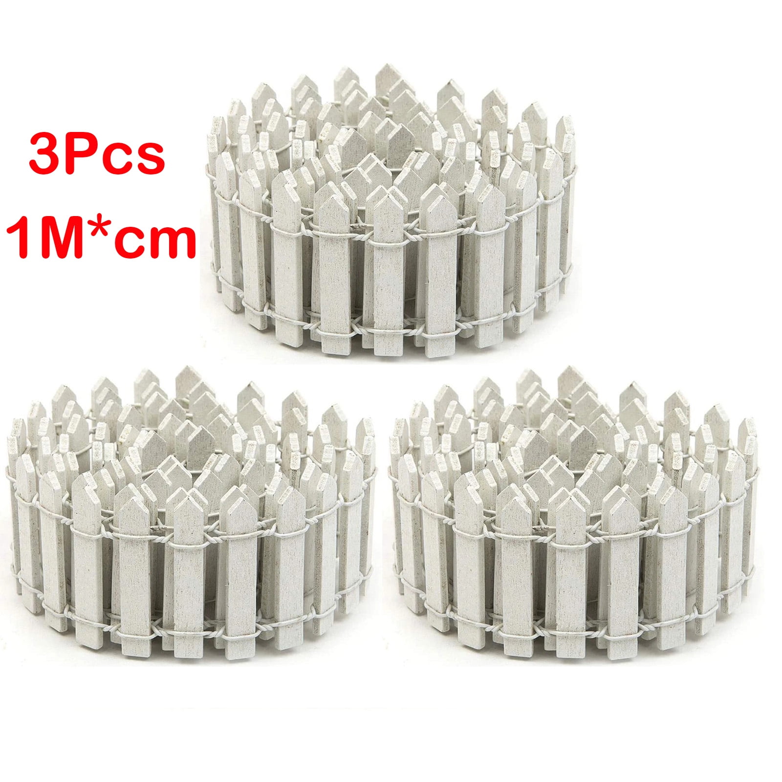 Jingjianm 3Packs 100cm Miniature fence Decorative White Picket Fence ...