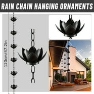 Topadorn 8.7 ft Lotus Flower Metal Rain Chain - Antique Blue ...