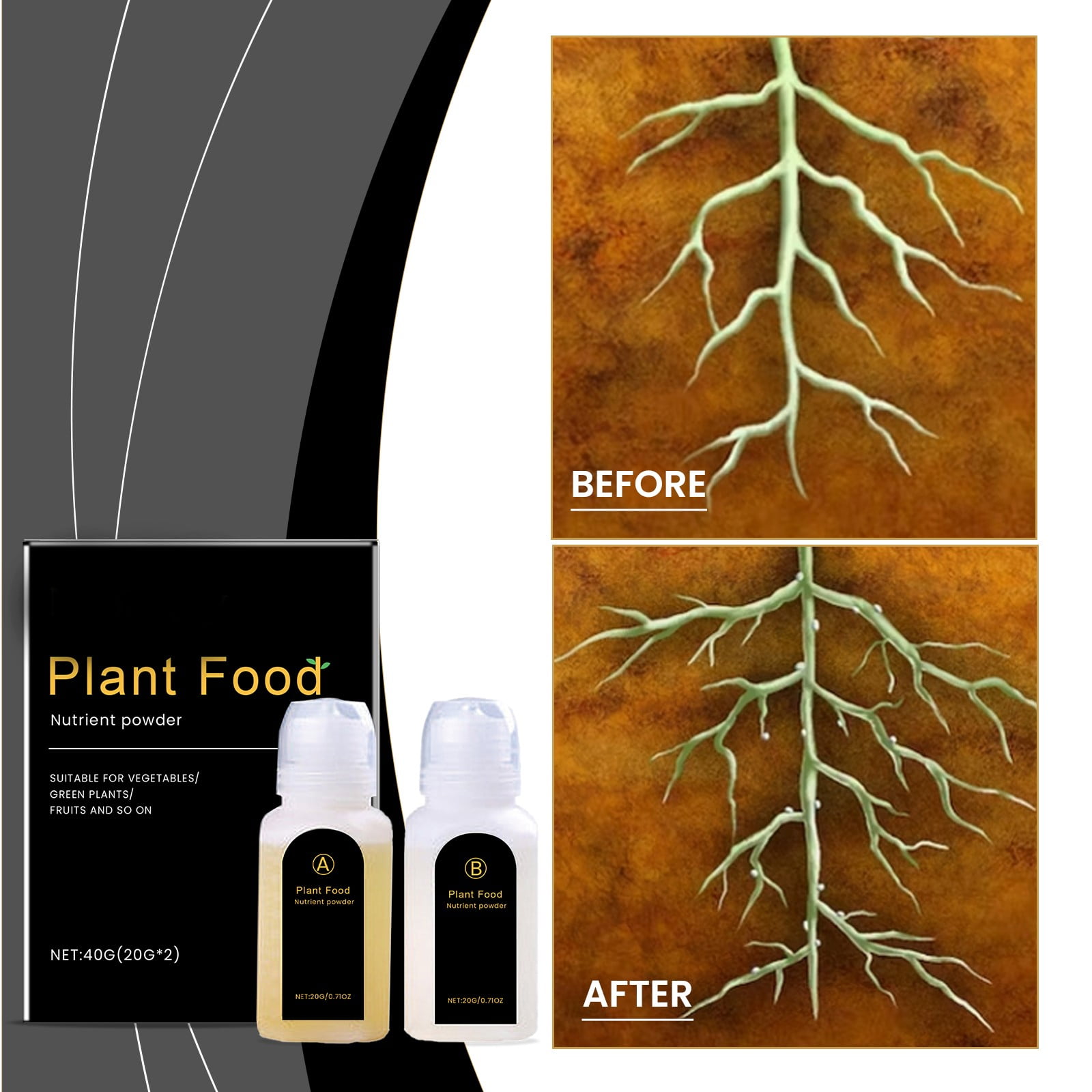 Jingjianm Premium Plant Food Nutrient Powder for Vegetables, Green ...