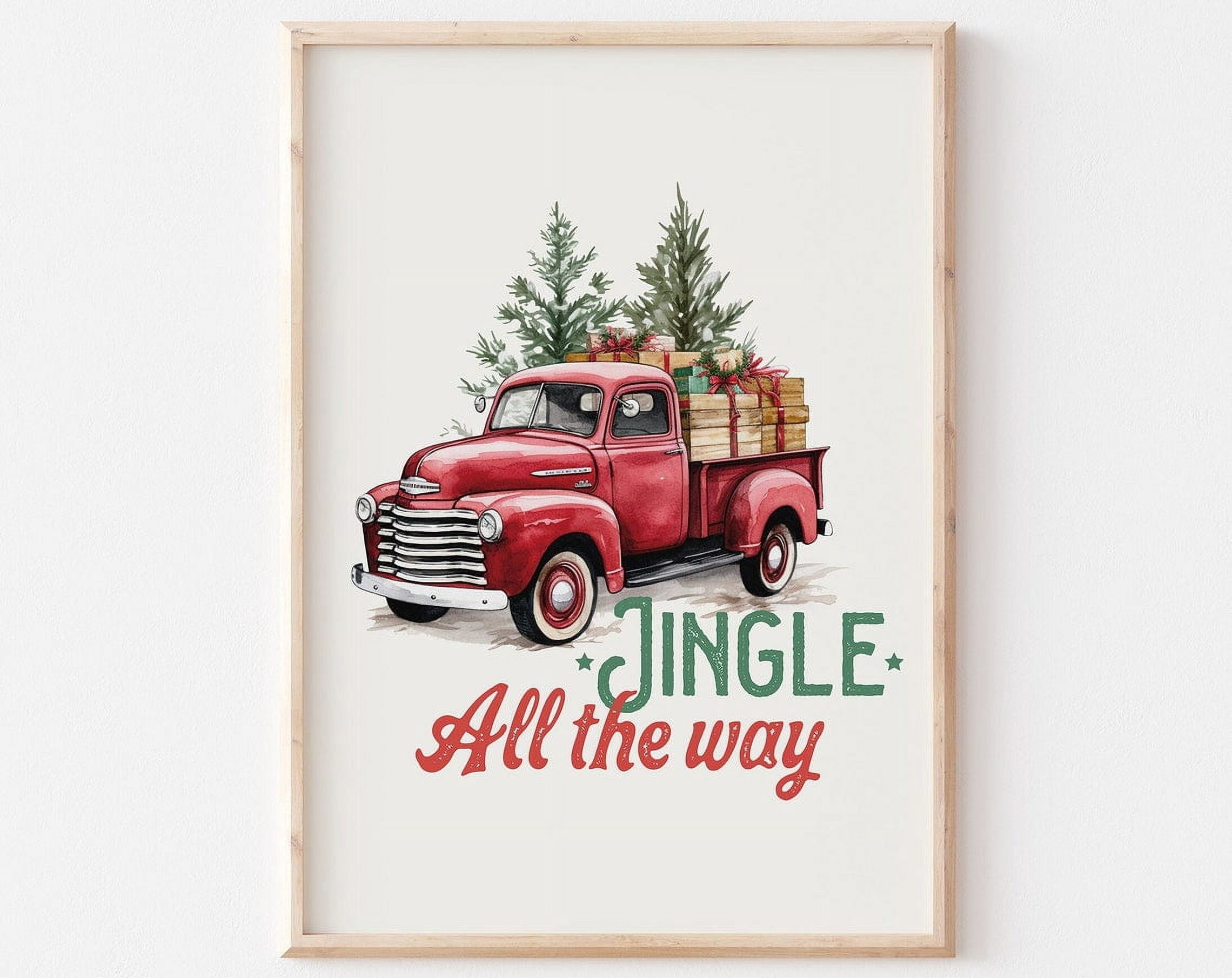 Jingle All The Way Print, Farm, Art, Farmhouse Decor, Winter Scene ...