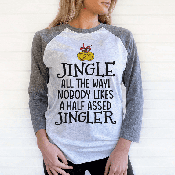 Jingle All The Way Tee Heather White Green S Cat T-Shirts T-Shirt ...