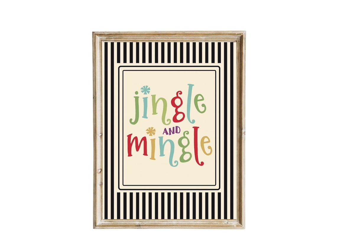 Jingle And Mingle Poster | Festivedecor, Unframed Poster Size 8x12 - Walmart.com