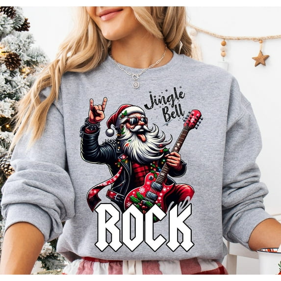 Jingle Bell Rock Sweatshirt Funny Santa Christmas Shirt Xmas Sweater ...