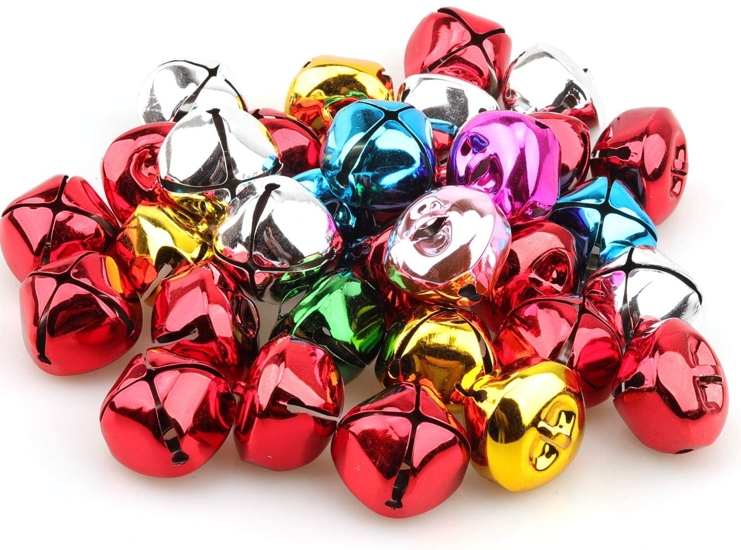 Jingle Bells, 1.37" Large Colorful Craft Bells Christmas Bells Metal Bells DIY Bells Bulk for ...