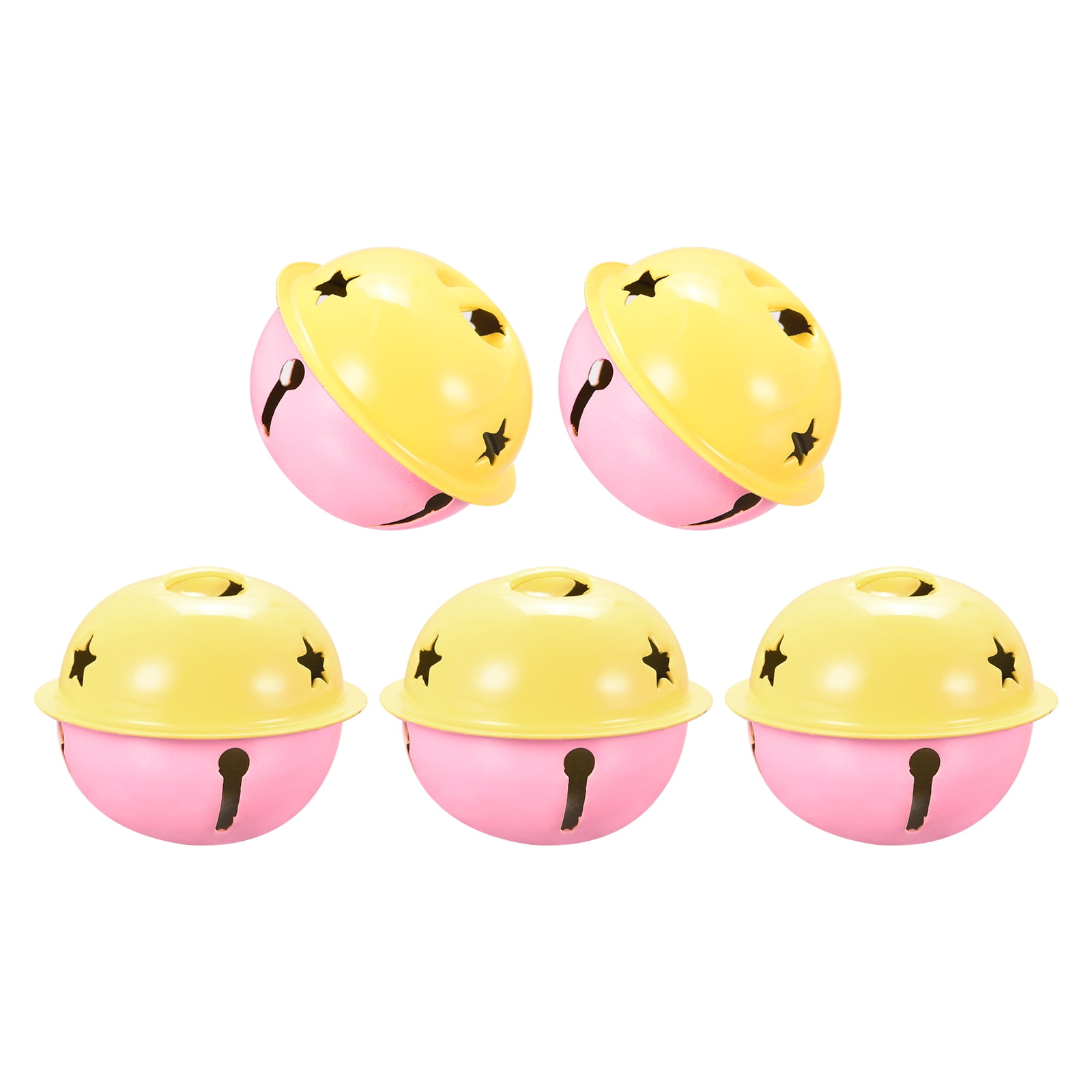 Jingle Bells, 40mm 5pcs Craft Bells with Star Cutouts for DIY, Yellow ...