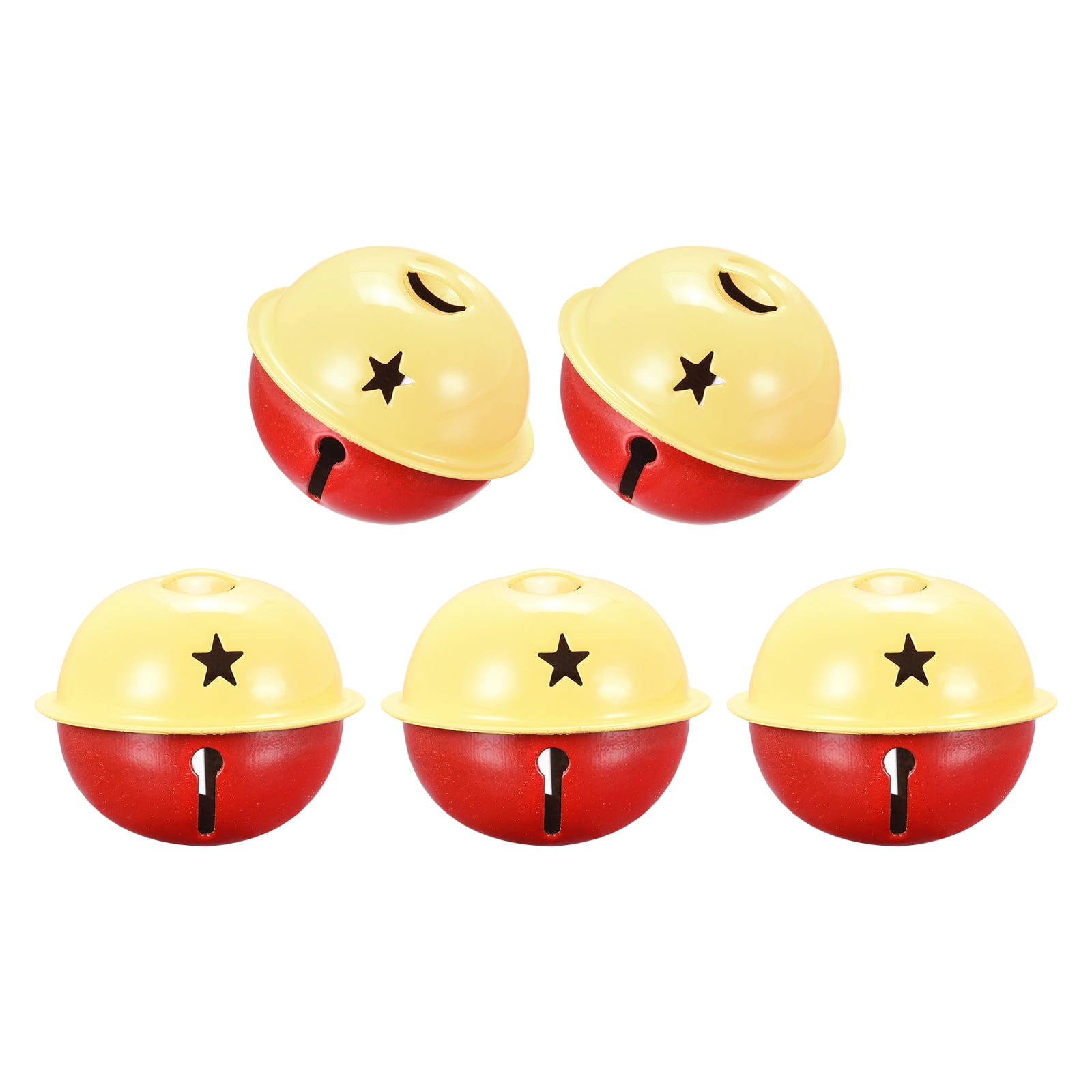 Jingle Bells, 40mm 5pcs Craft Bells with Star Cutouts for DIY, Yellow ...