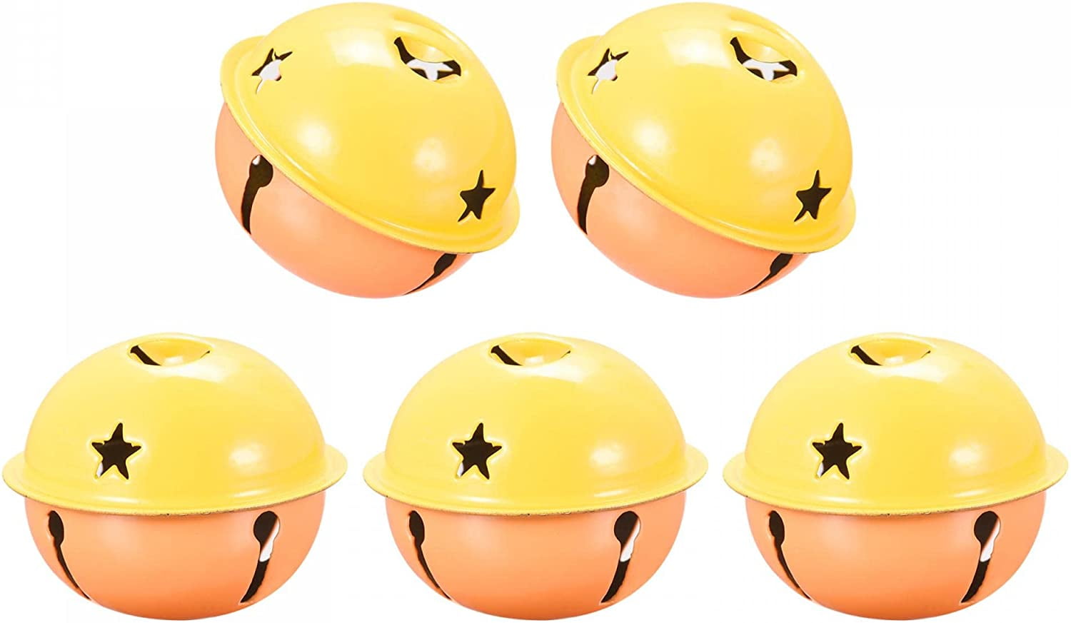 Jingle Bells, 5pcs 40mm Colorful Craft Christmas Jingle Bell with Star ...
