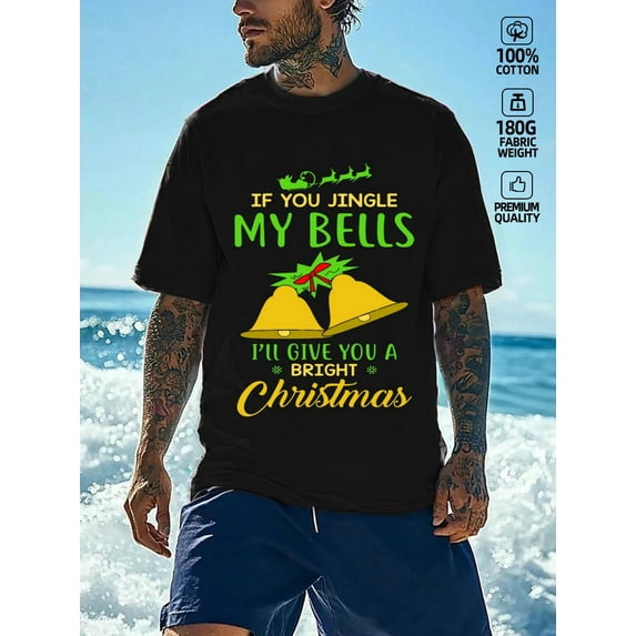 Jingle Bells Christmas Christmas graphic t shirts t-shirts mens 180G ...