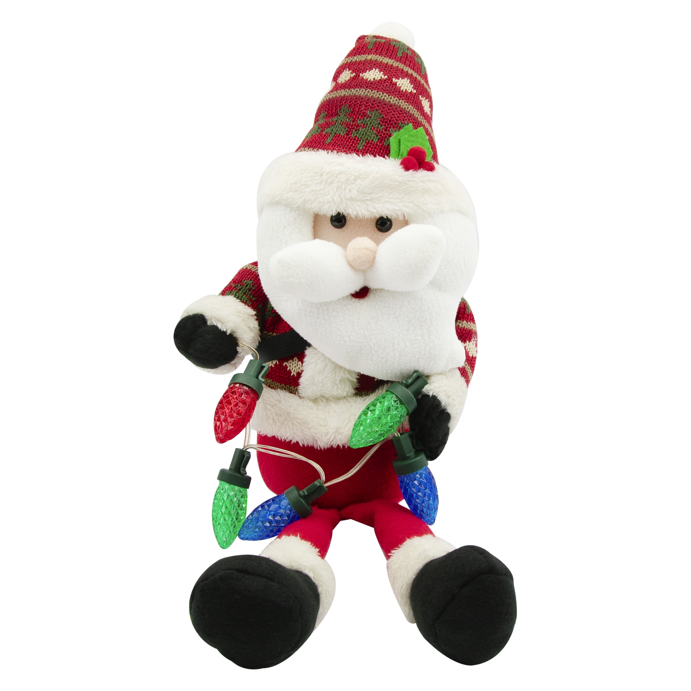 Jingle Bells Musical Plush Santa Shelf Sitter with Lights - Walmart.com