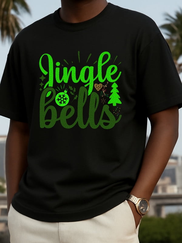 Jingle Bells T-Shirt t-shirts plain mens funny 2025 black Daytime and ...