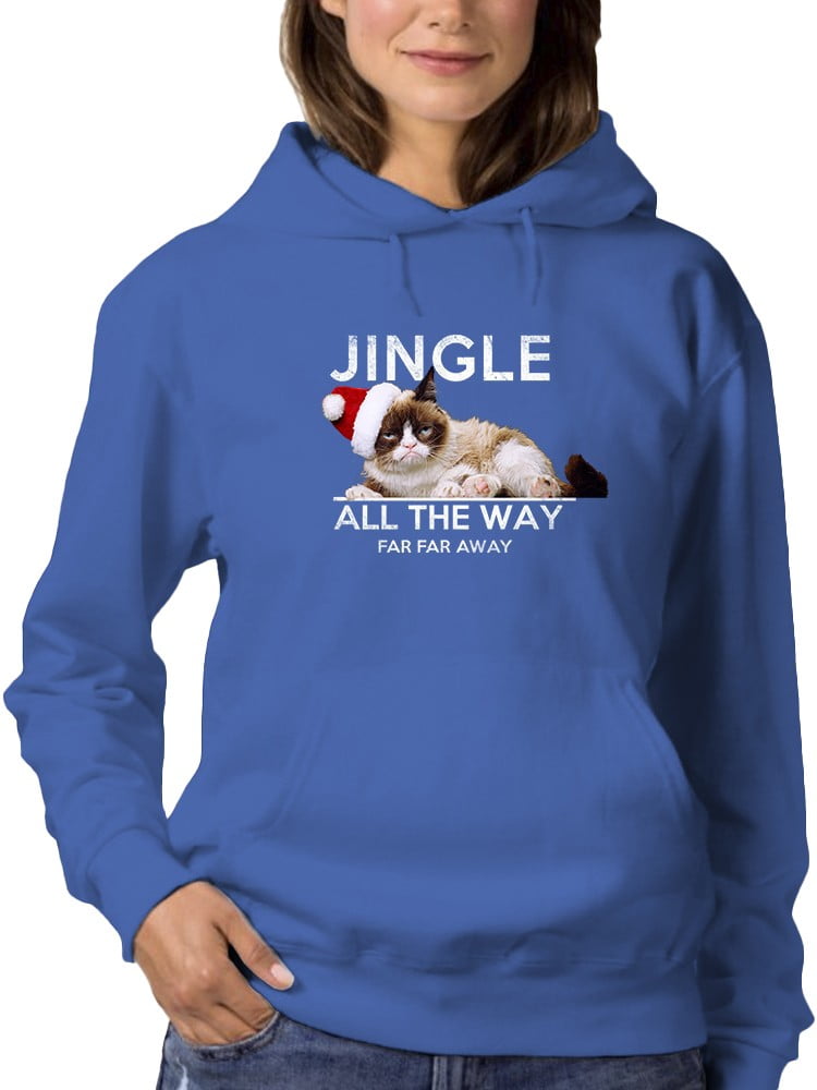 Jingle Grumpy Cat Hoodie Women -T-Line Designs, Female Large - Walmart.com