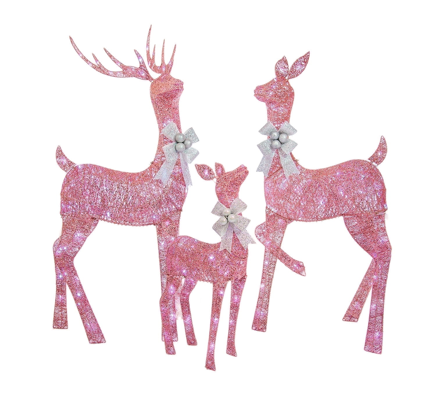 Jingle Joy 5ft Twinkle Lighted Outdoor Deer Set with LED Lights – 3 ...